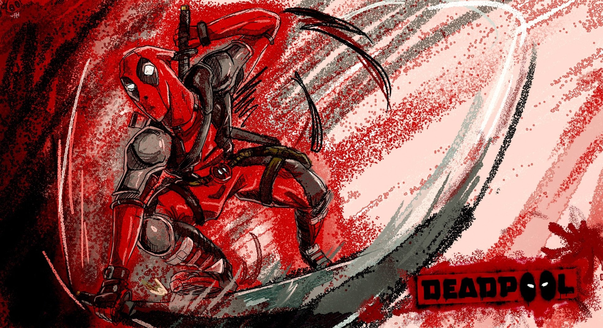 Deadpool HD Comic Wallpaper: Dynamic Action Splash by ArkerXx