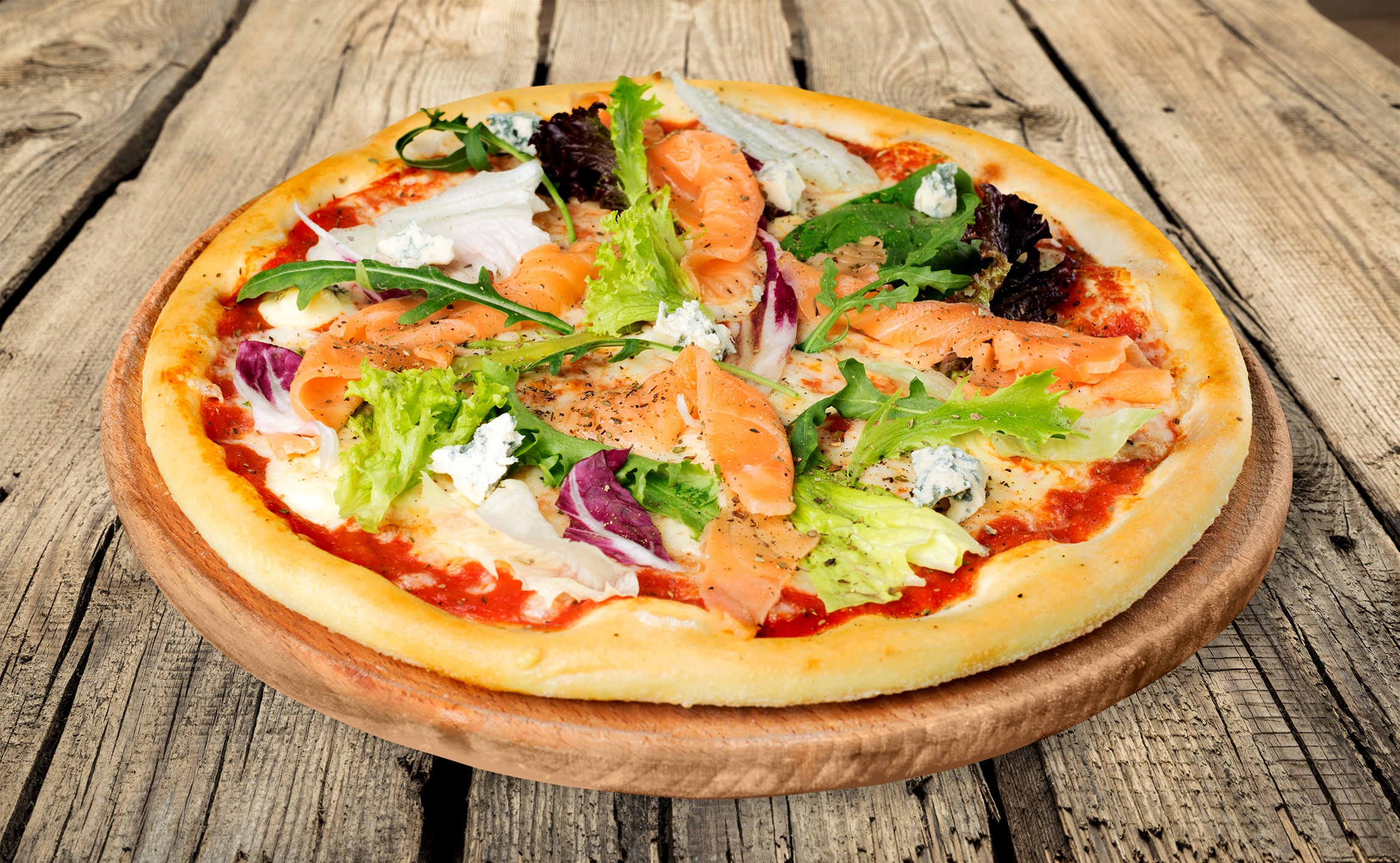 Download Still Life Fish Food Pizza HD Wallpaper