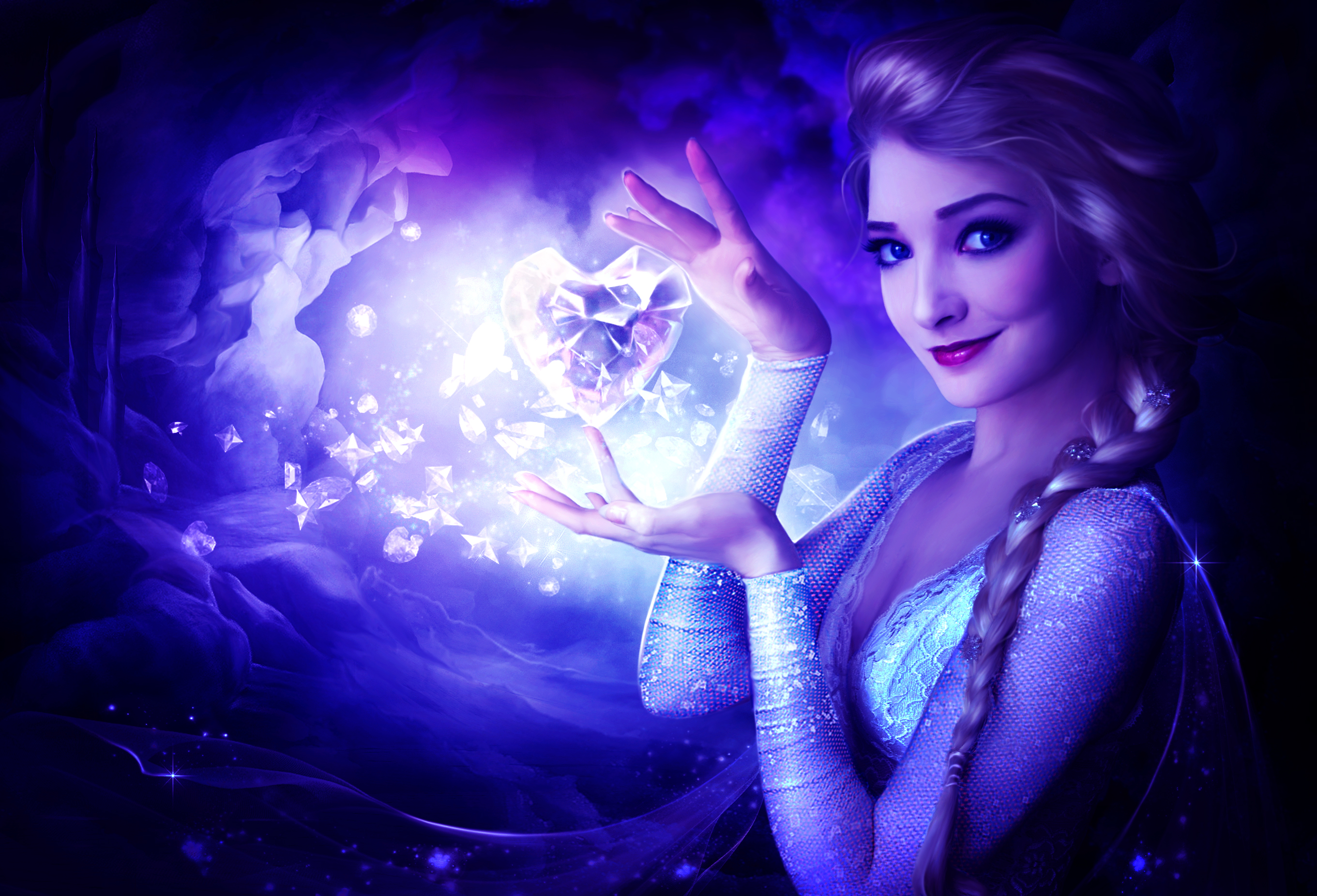 Elsa Cosplay Magic - Frozen HD Wallpaper by Elena Dudina