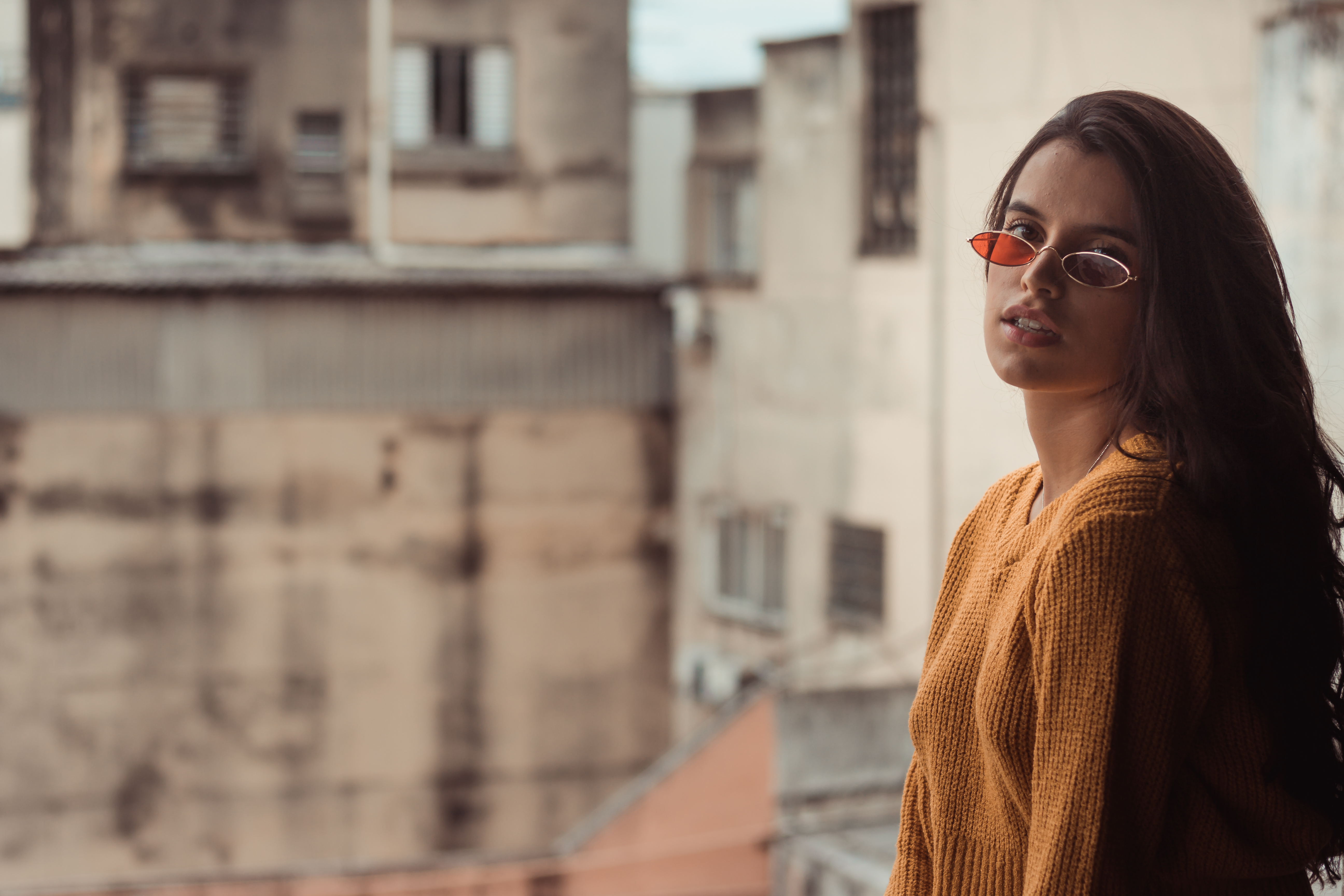 Download Brunette Depth Of Field Sunglasses Long Hair Woman Model 4k ...