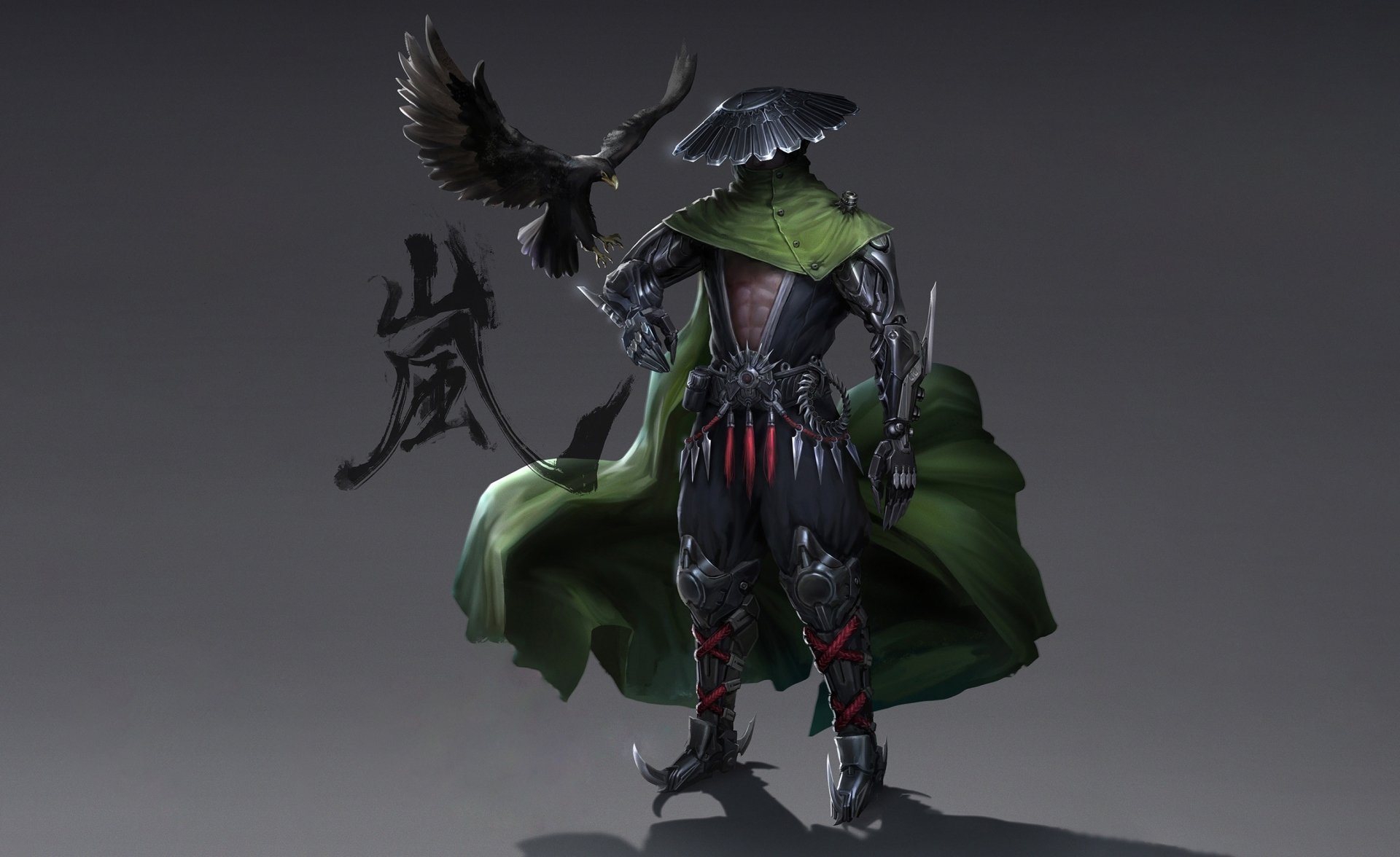 Cyborg Ninja Crow Warrior – Sci-Fi HD Wallpaper by SK Tneh