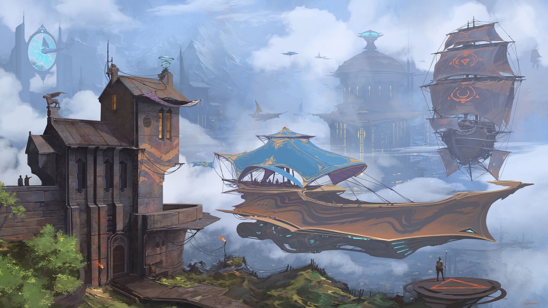 Download Fantasy Ship HD Wallpaper by Alejandro Burdisio | 1920x1080 ...