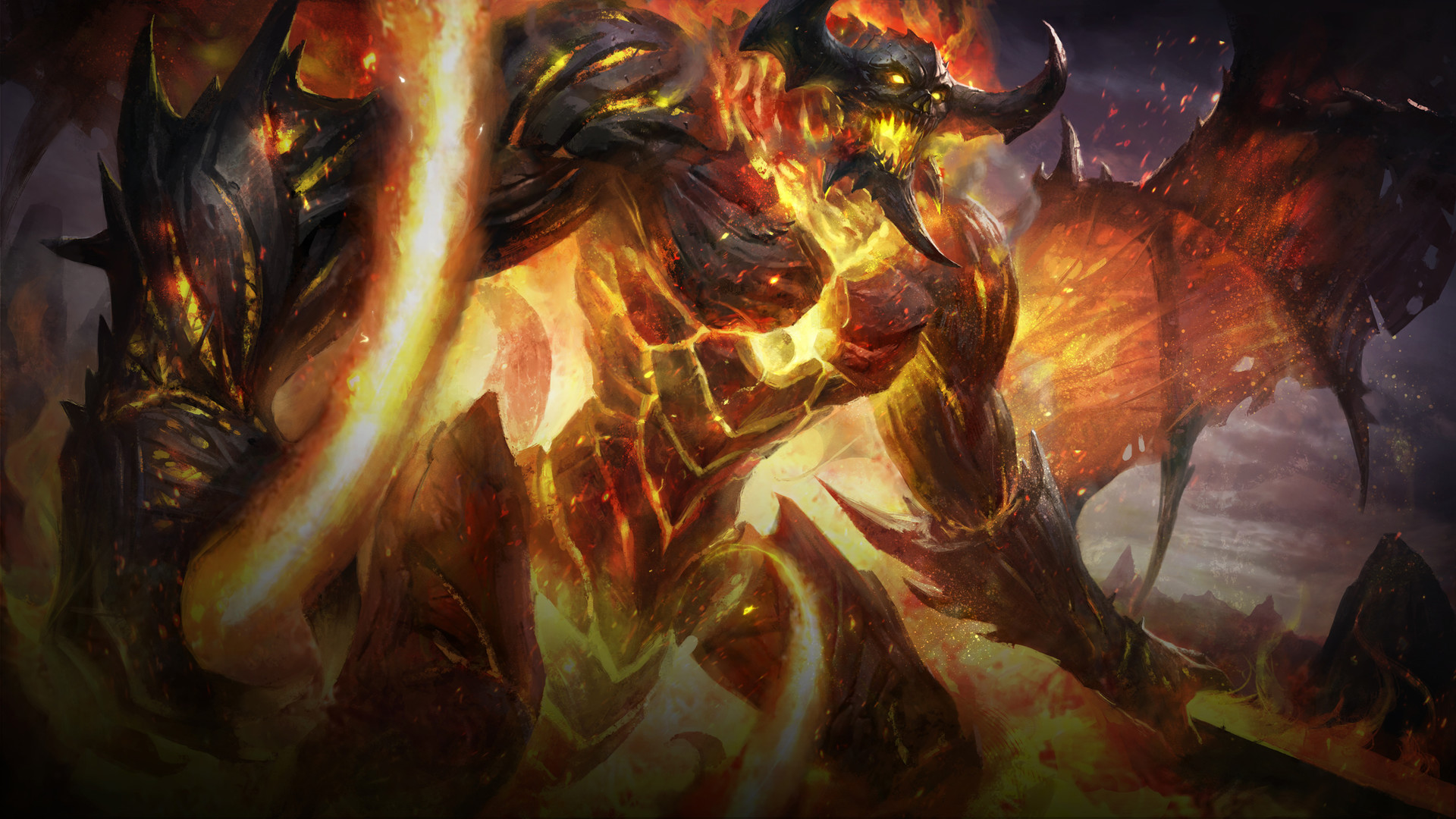 Infernal Demon: HD Fantasy Firestorm Wallpaper by Kim Sung Hwan