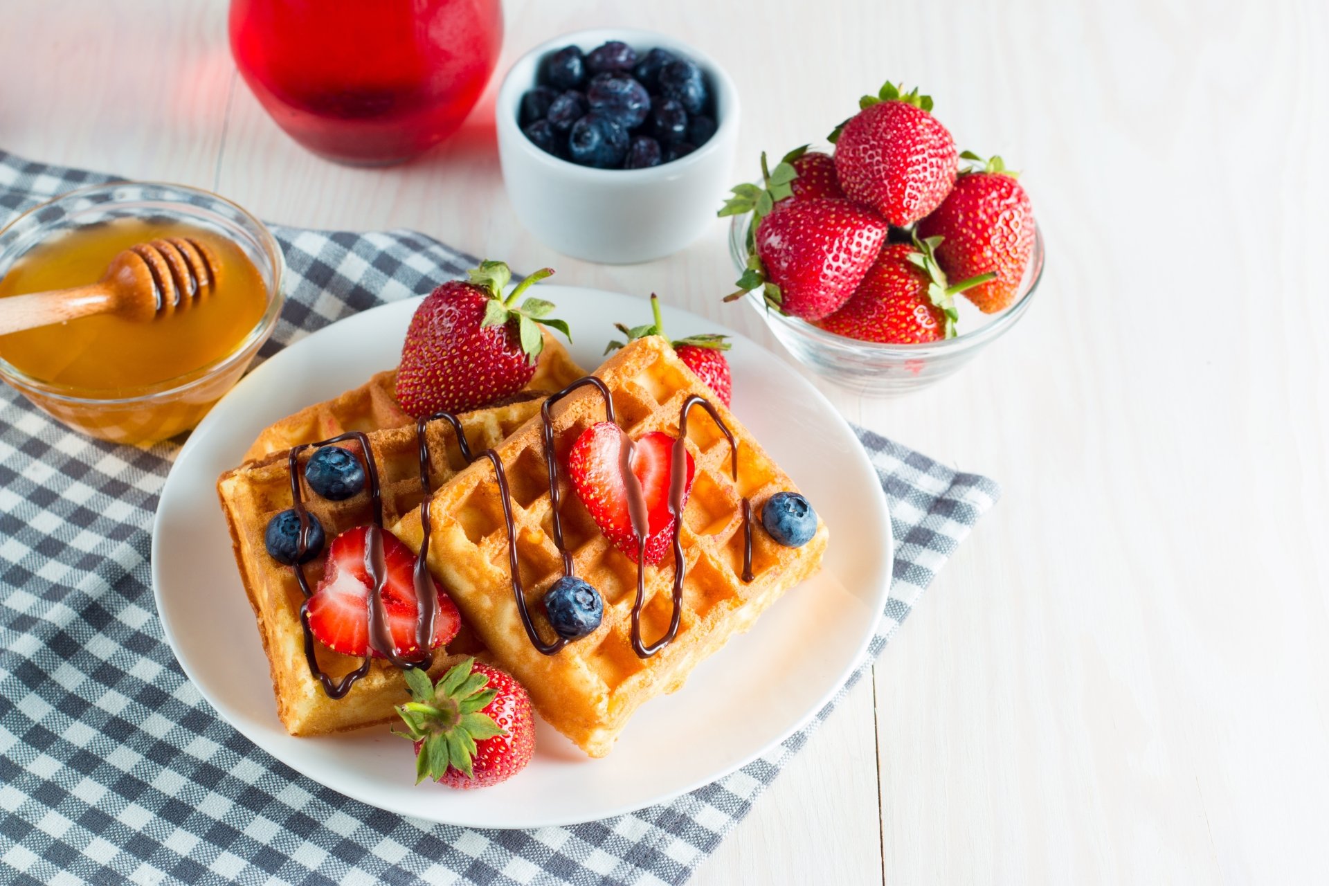 Download Still Life Fruit Honey Strawberry Breakfast Berry Food Waffle ...
