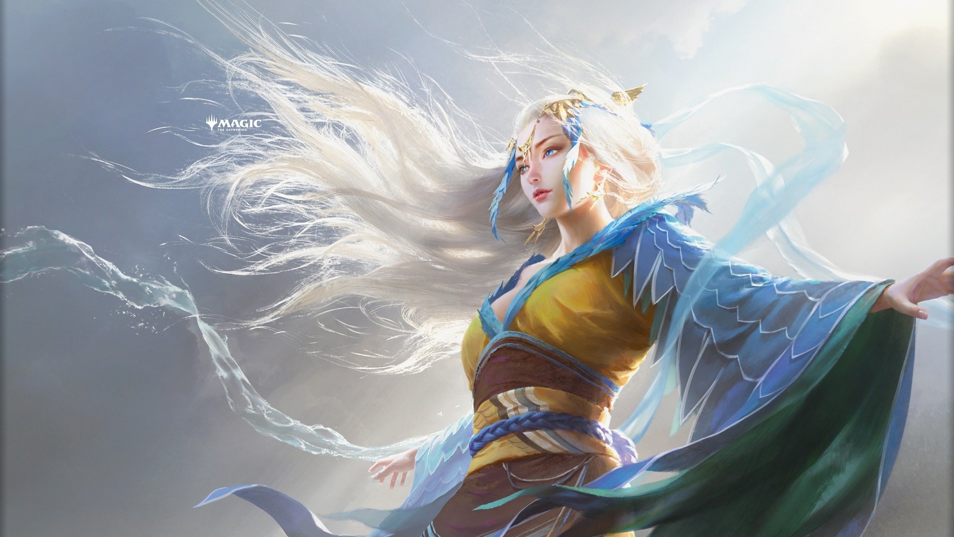 Download White Hair Blue Eyes Man Made Magic: The Gathering HD ...