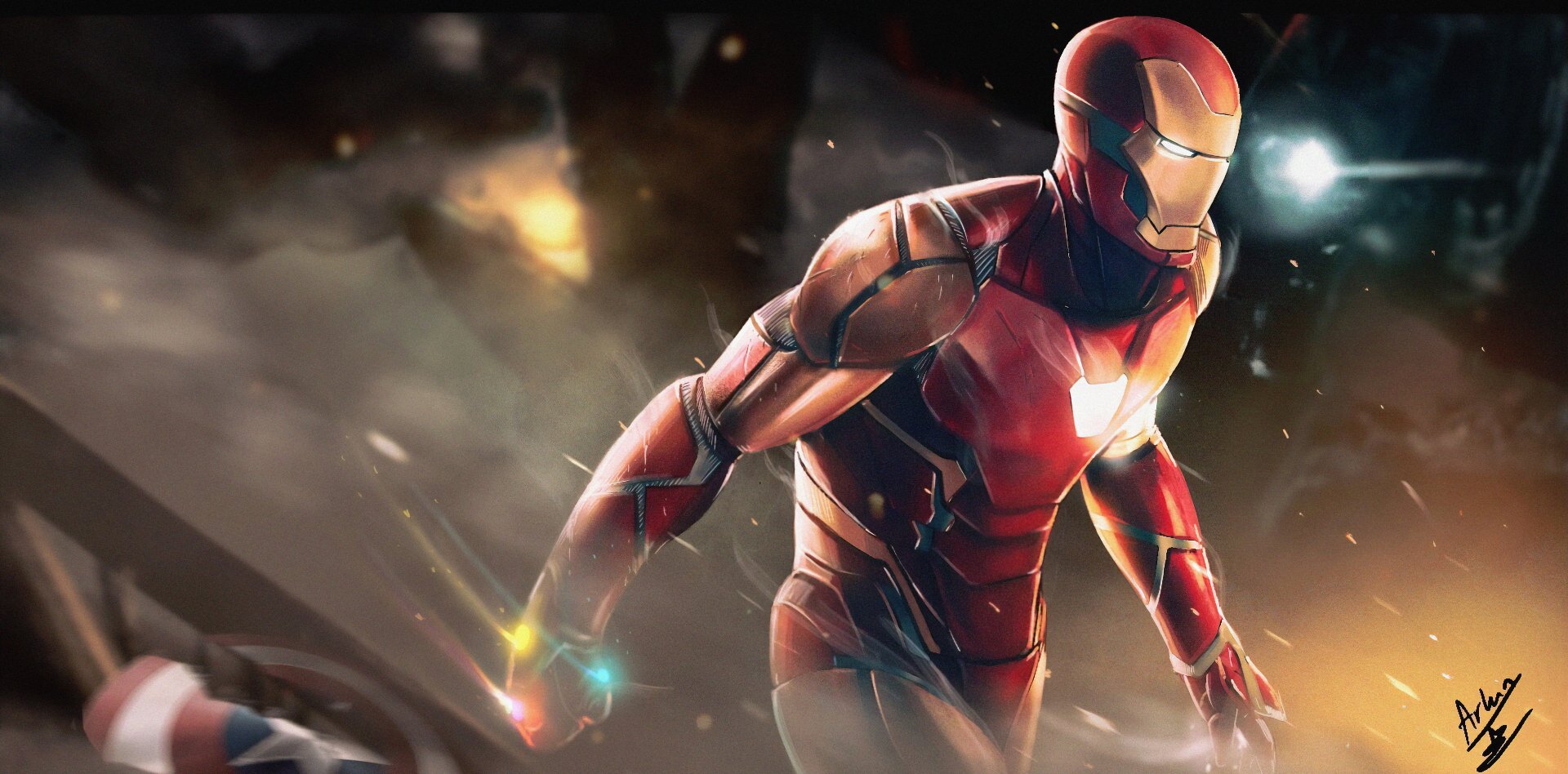 Download Comic Iron Man HD Wallpaper by Arkin Tyagi