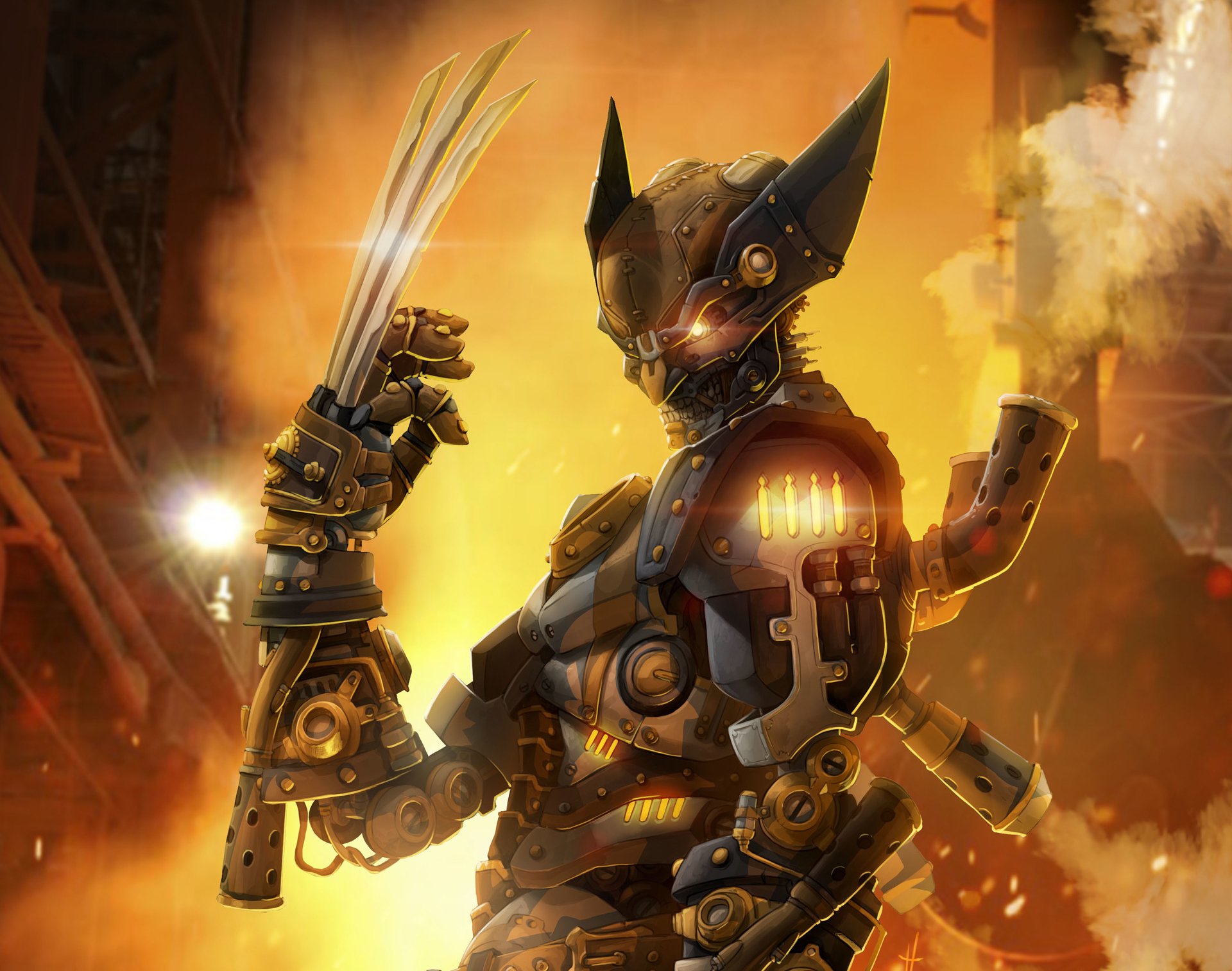 Steampunk Cyborg Wolverine: HD X-Men Comic Wallpaper by Vinz El Tabanas
