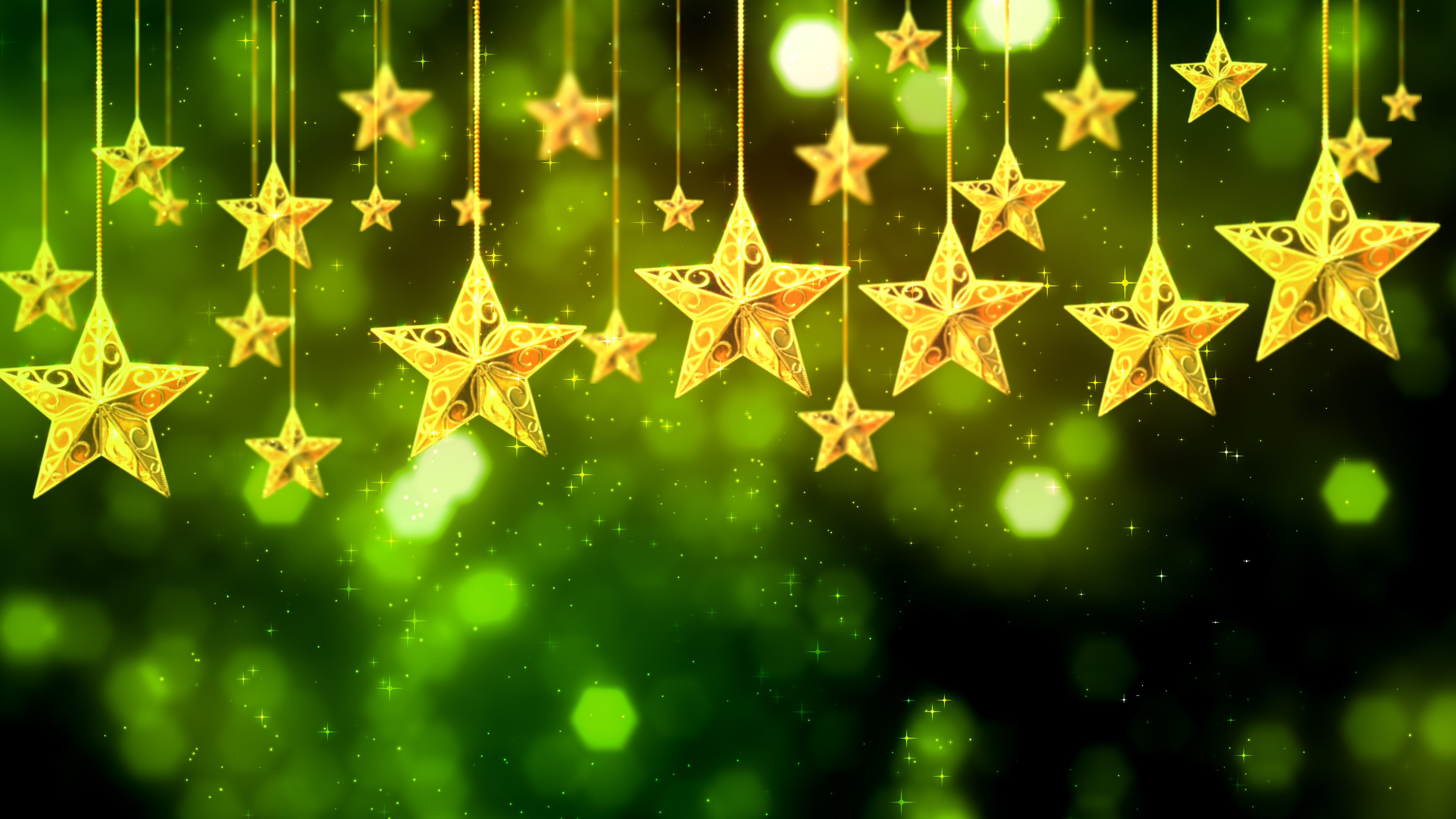Christmas Glow: Stunning 4K Holiday Star Lights Wallpaper