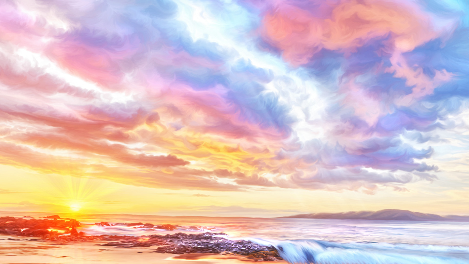 Download Nature Sunrise Sun Cloud Artistic Landscape HD Wallpaper by ...