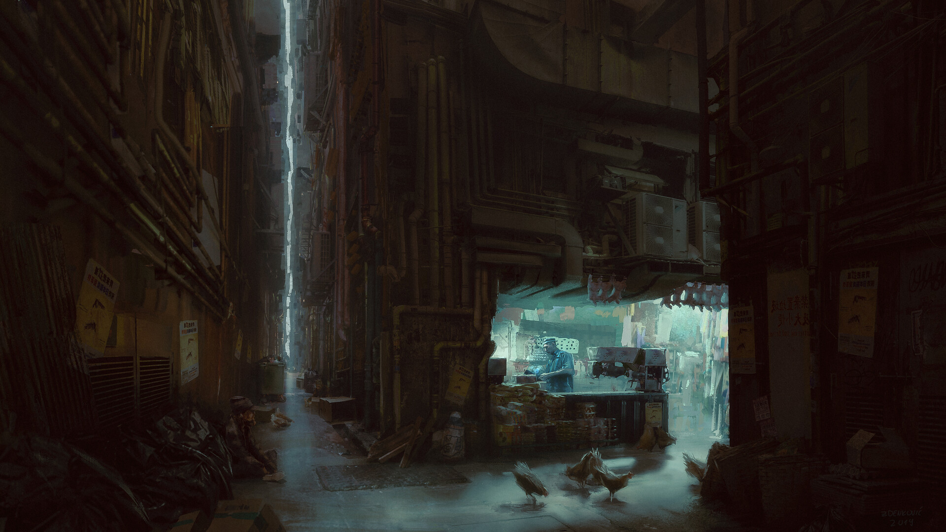 Sci-Fi Convenience Store by Dominik Zdenković