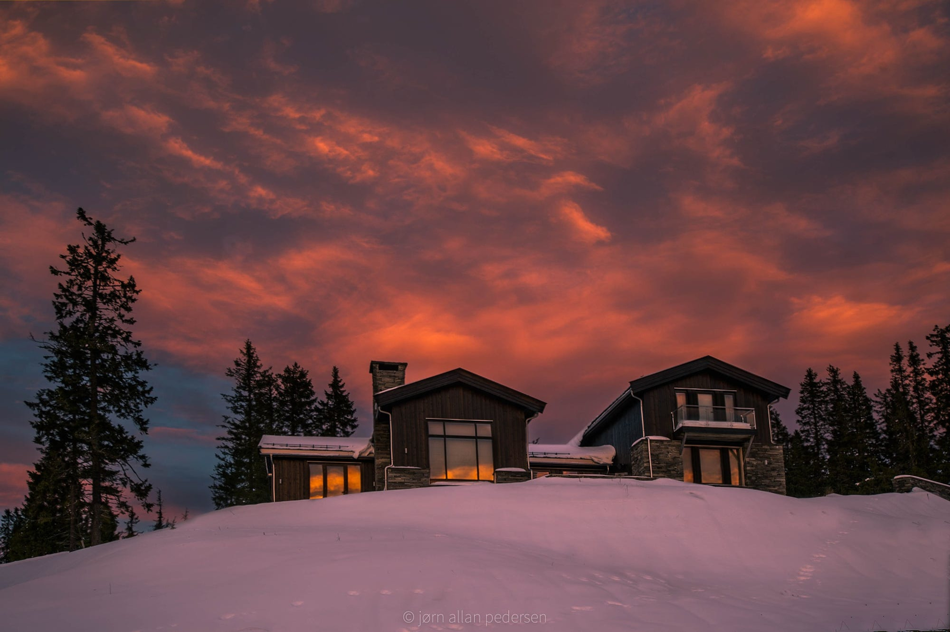 Download Snow Winter House Photography Sunset HD Wallpaper by Jørn ...