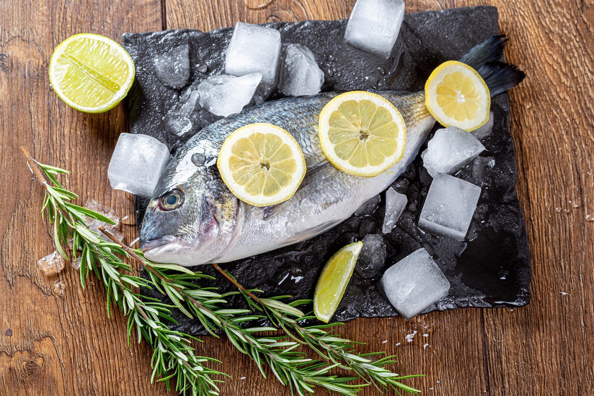 Download Still Life Ice Cube Lemon Seafood Food Fish 4k Ultra HD ...