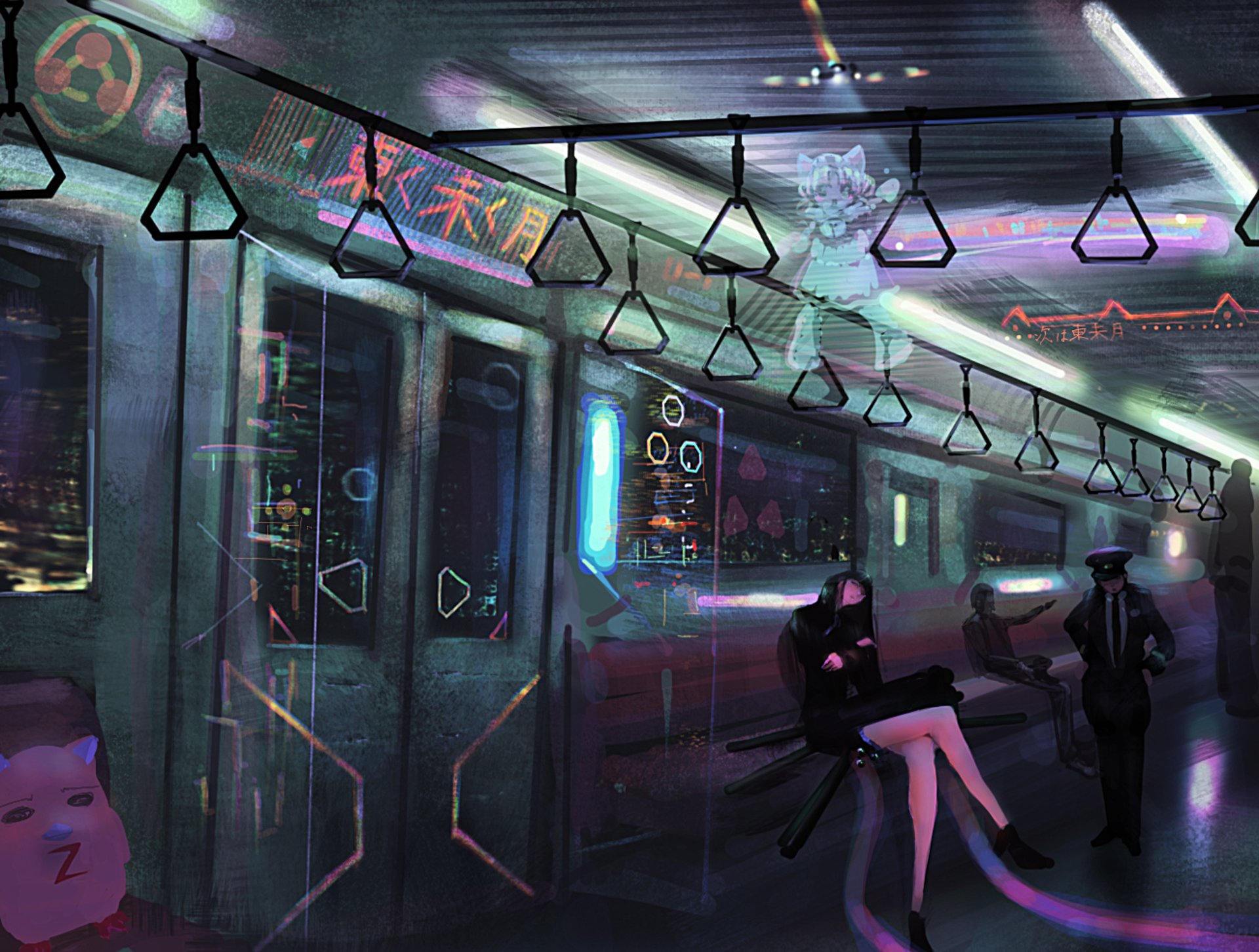 Download People Train Anime Original Anime Train HD Wallpaper by ナコモ