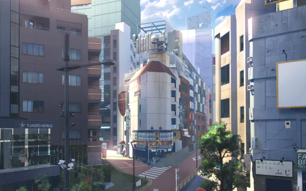 Urban Anime Cityscape - Fisheye Placebo HD Wallpaper by Wenqing Yan