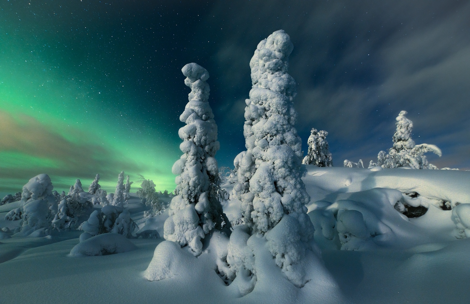 Download Aurora Borealis Sky Snow Nature Winter HD Wallpaper