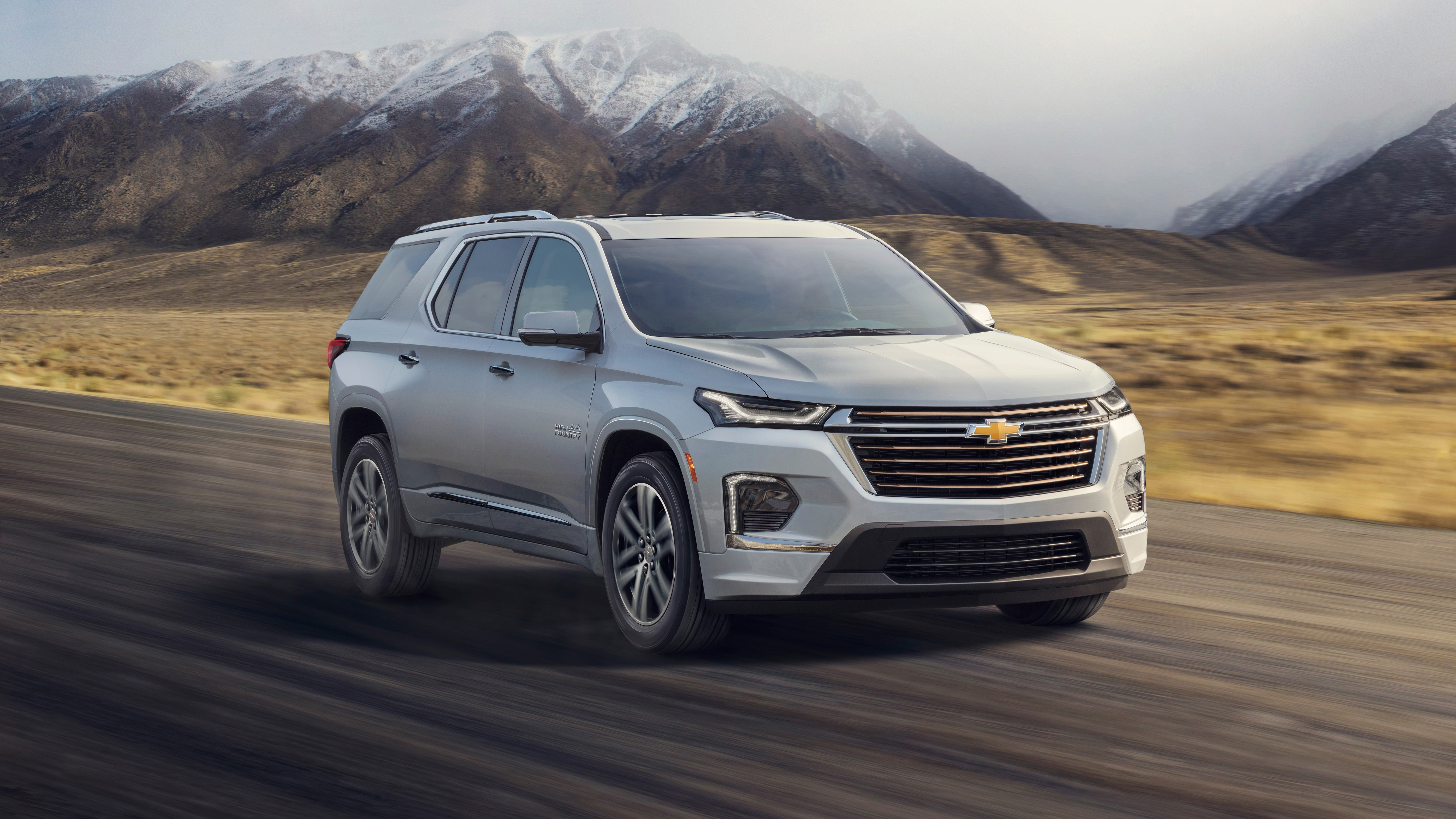 Download Silver Car SUV Car Chevrolet Vehicle Chevrolet Traverse 4k ...