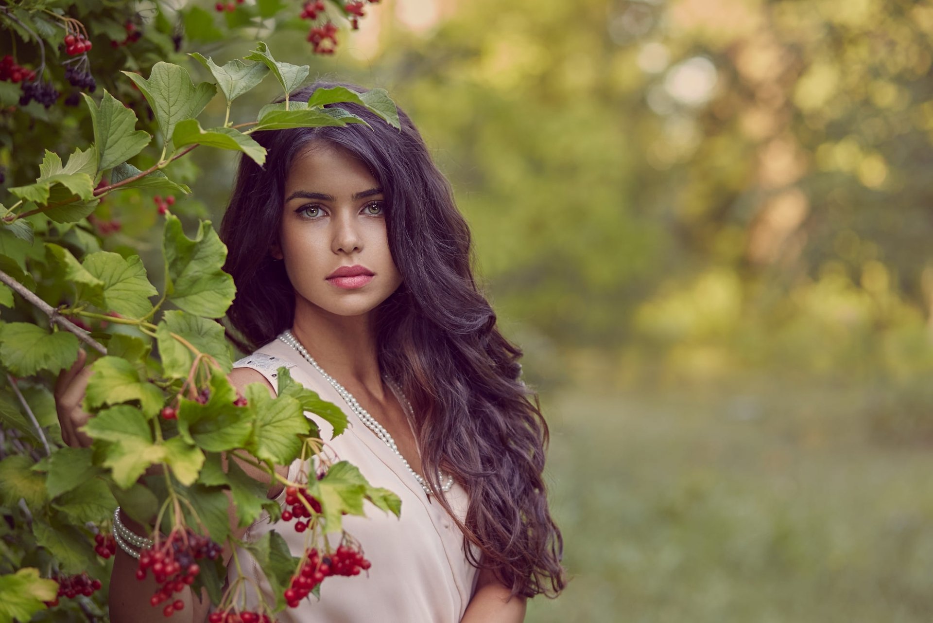 Download Black Hair Long Hair Depth Of Field Woman Model HD Wallpaper