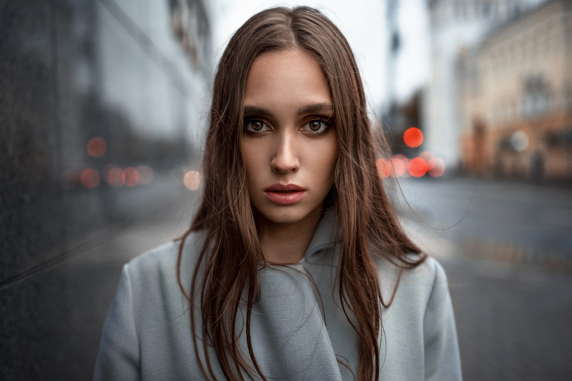 Download Stare Depth Of Field Brunette Woman Model HD Wallpaper by ...