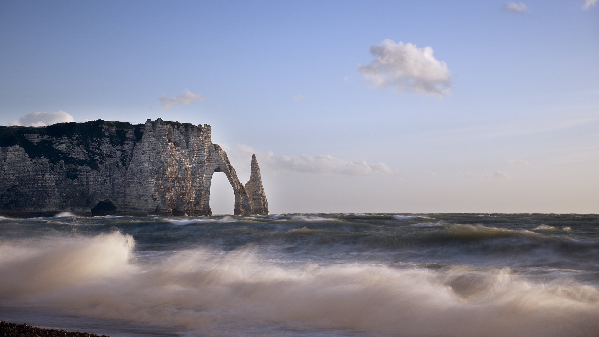 Download Horizon Cliff Ocean Nature Arch HD Wallpaper