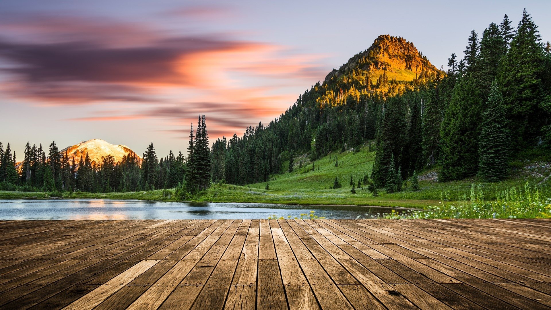Serene Lakeview: HD Nature Photography at Sunset | 1920x1080 ...