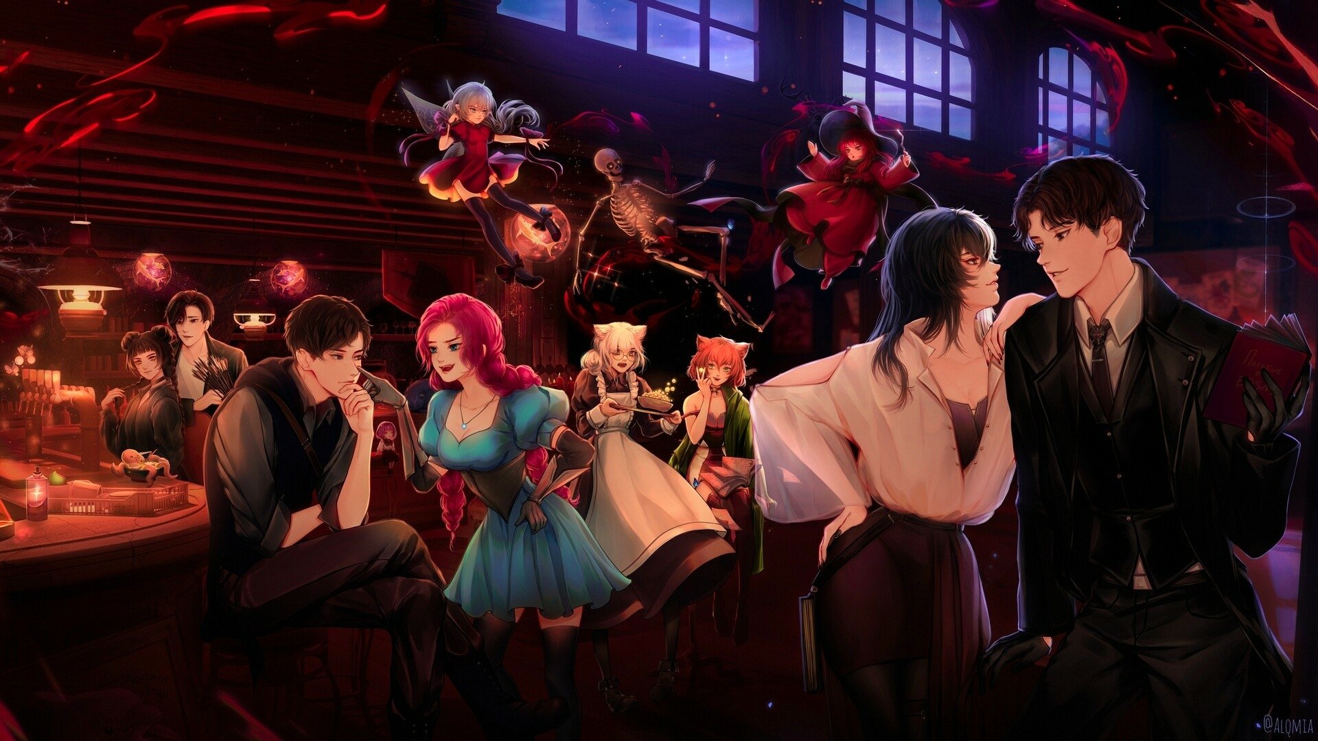 Midnight Cabaret: Anime Nightlife (HD Wallpaper) by Anastasia Podolyak ...