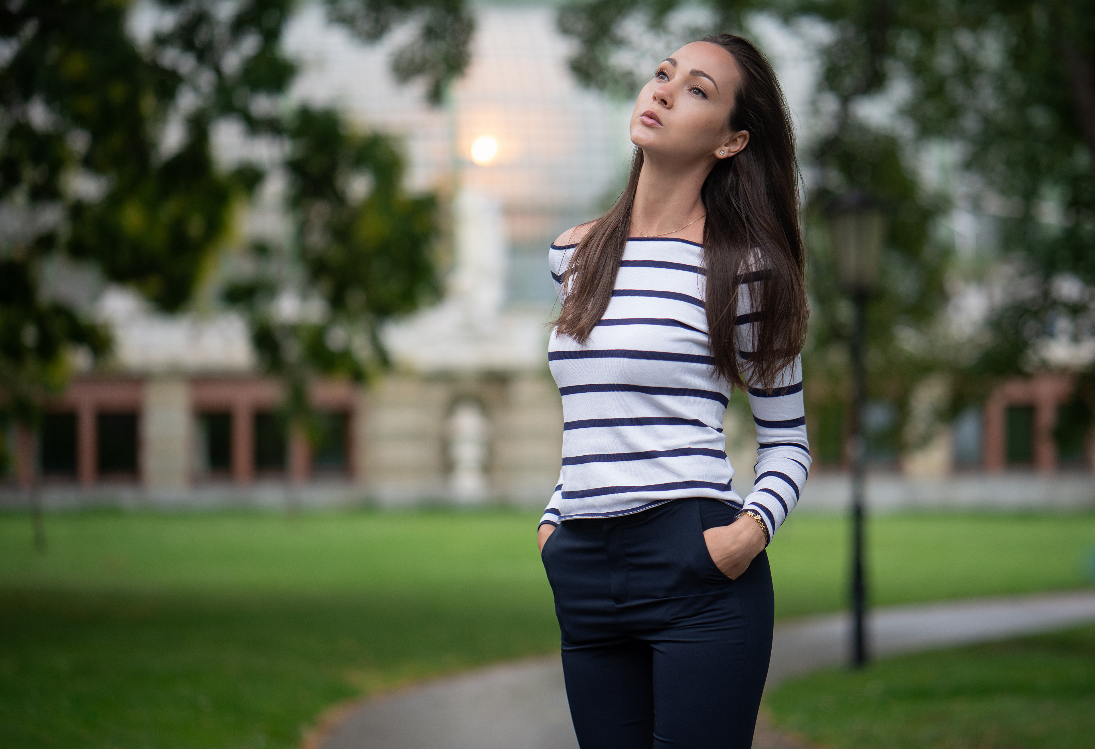 Download Depth Of Field Long Hair Brunette Woman Model 4k Ultra HD ...