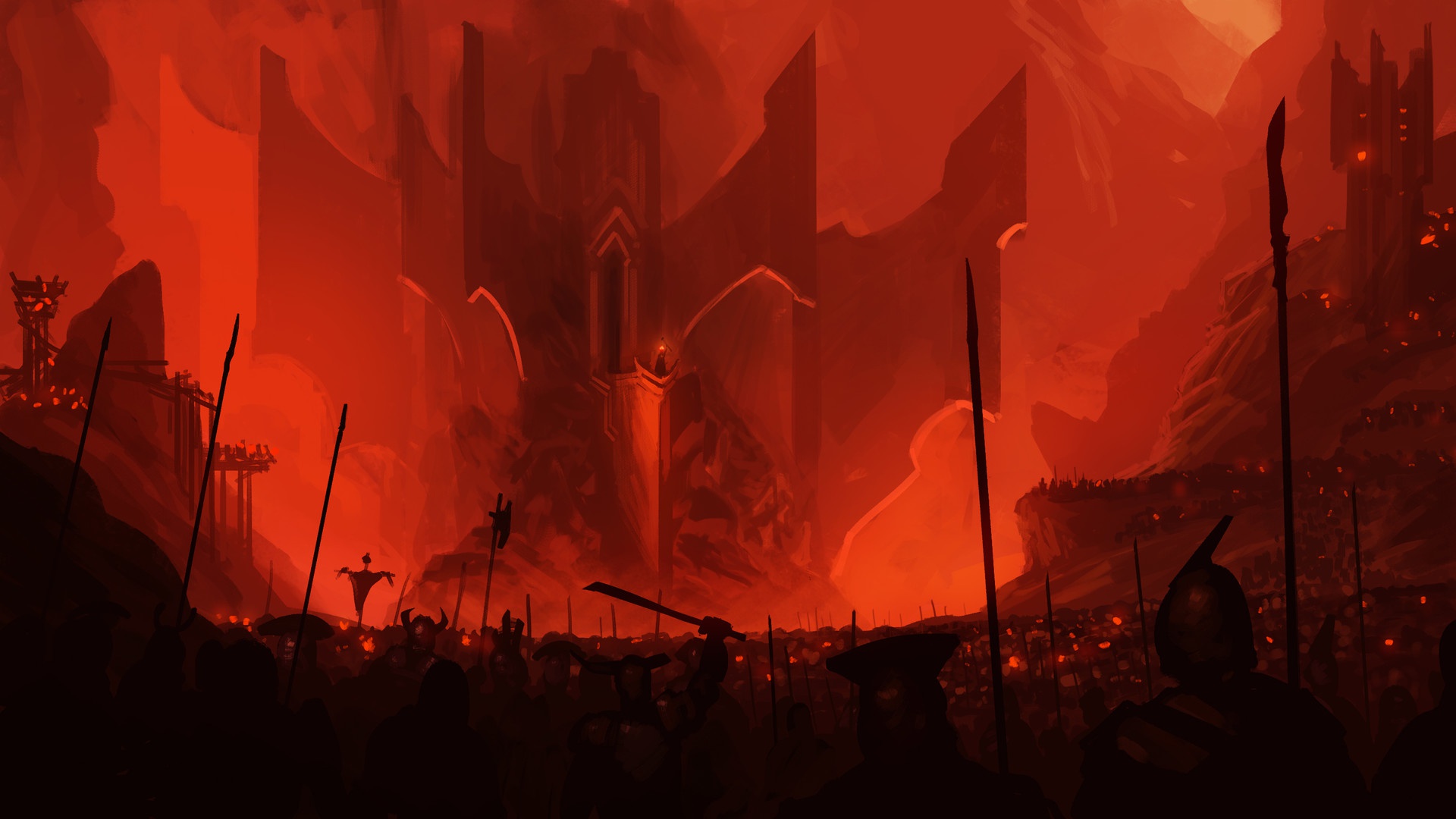 Epic Fantasy Battle: The Lord of the Rings HD Wallpaper by SpartanK42