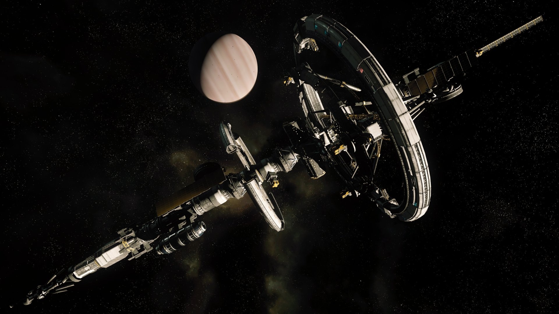 Star Citizen 2K Wallpaper — Orbital Ring Station Over Planet ...