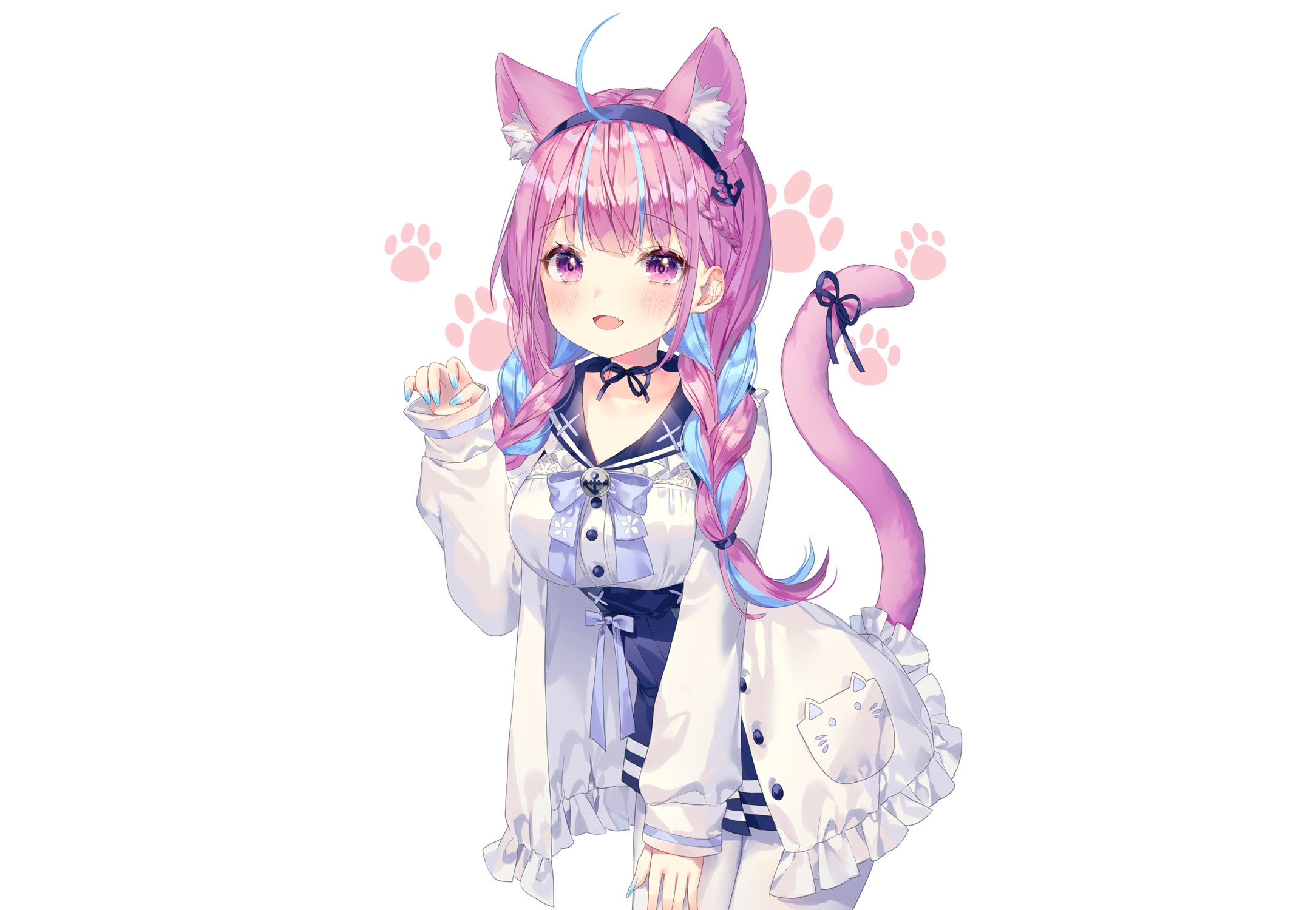 Minato Aqua HD Wallpaper – Pink-Haired Hololive Virtual Cat Girl by A_Shiro