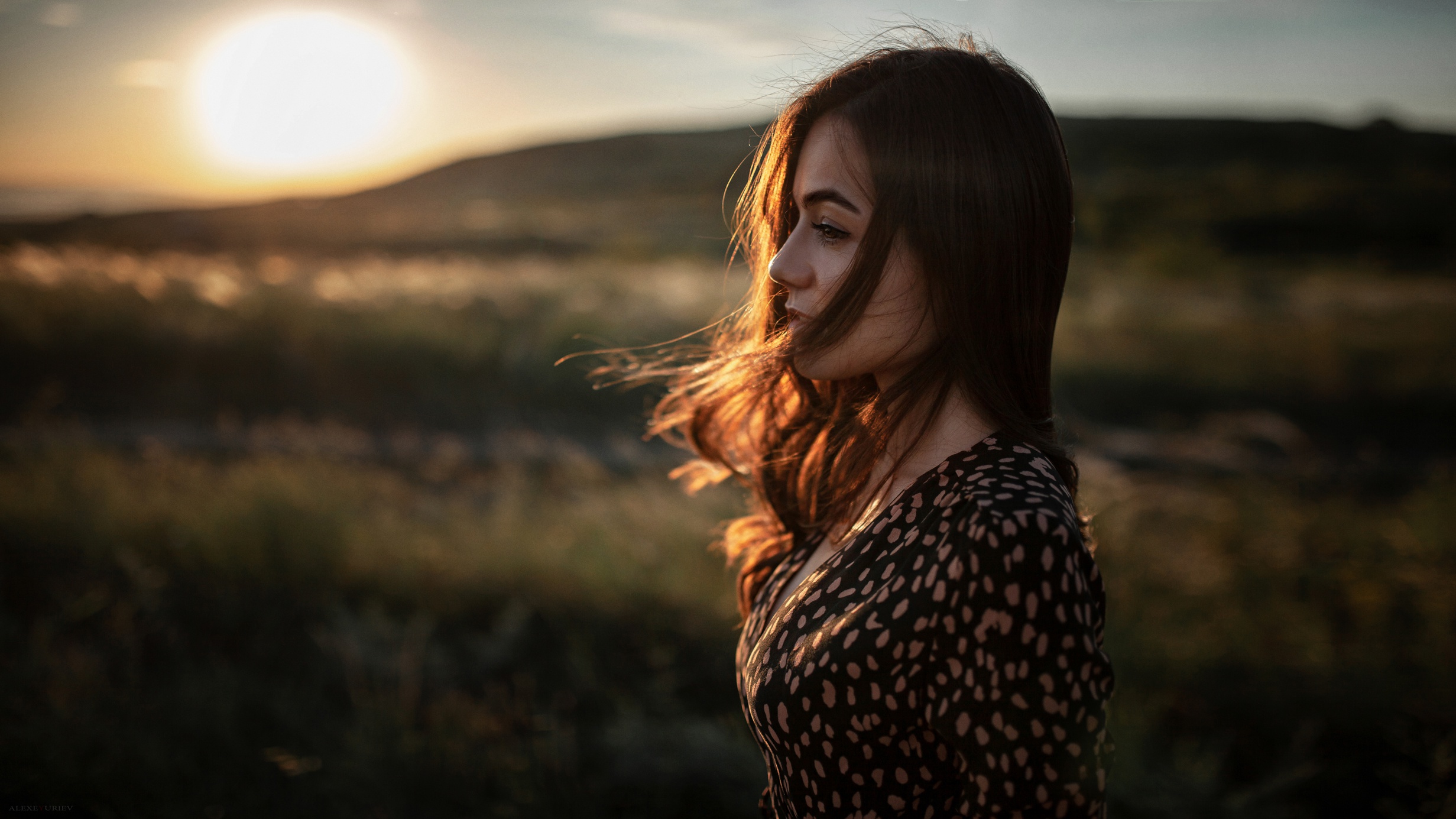 Download Depth Of Field Brunette Model Woman Mood HD Wallpaper