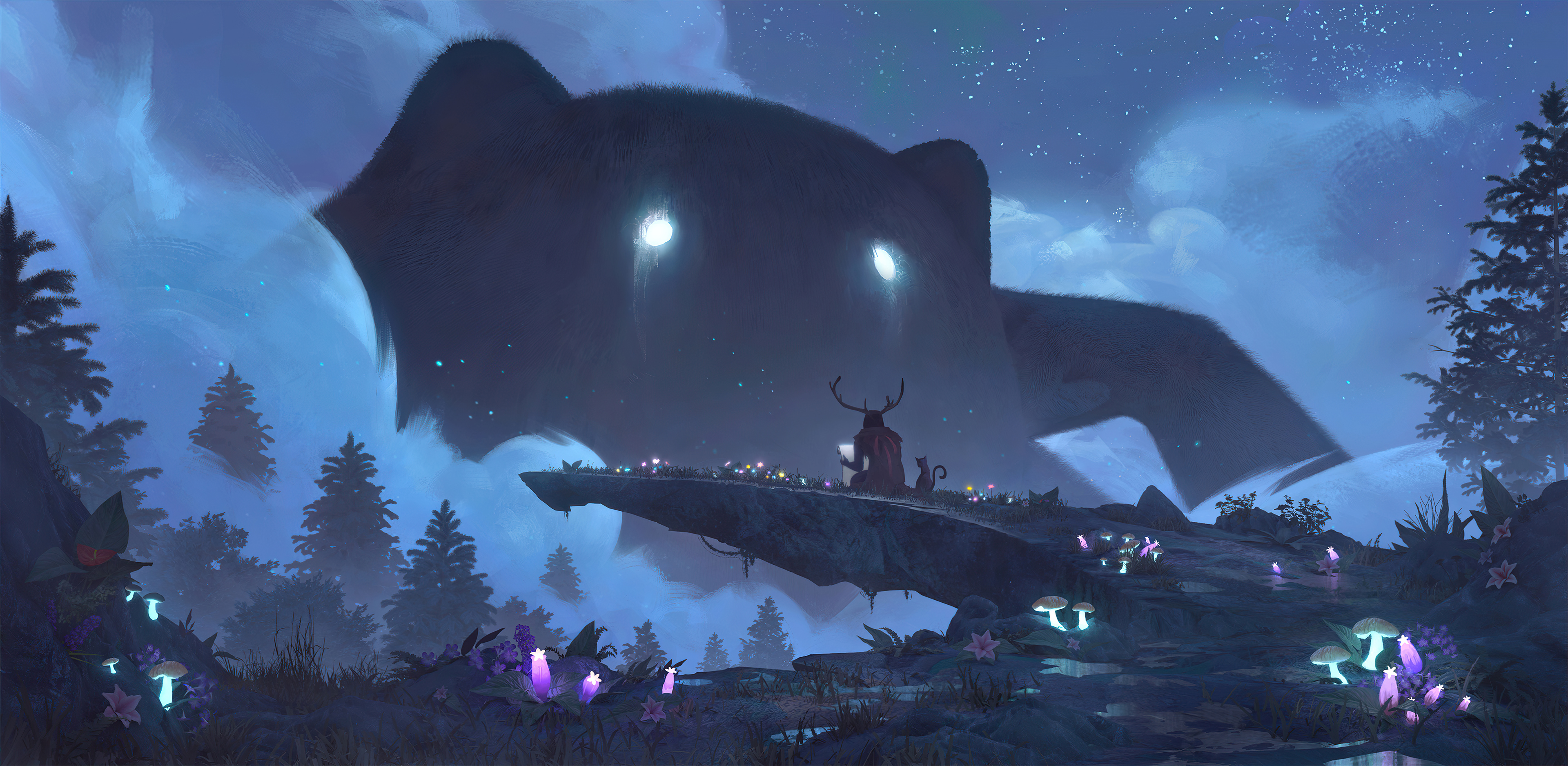 Download Night Fantasy Giant HD Wallpaper by JagnjicTomislav