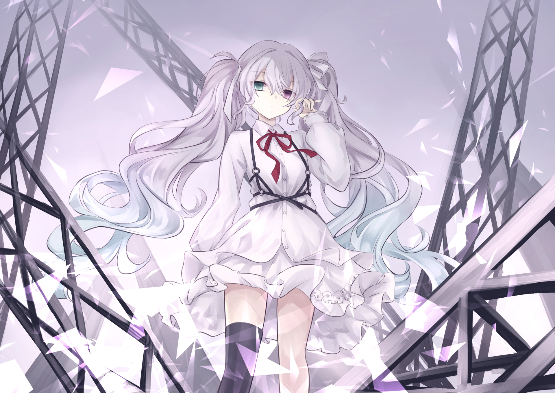 Download Heterochromia Long Hair Twintails Hatsune Miku Anime Vocaloid ...