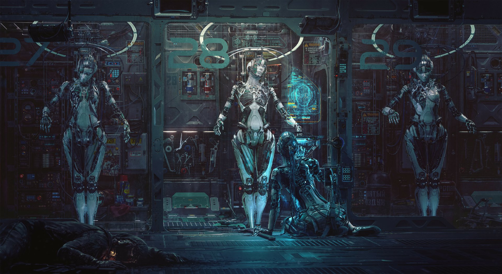 HD Sci-Fi Cyborg Awakening: Futuristic Mechanical Evolution by Michael ...