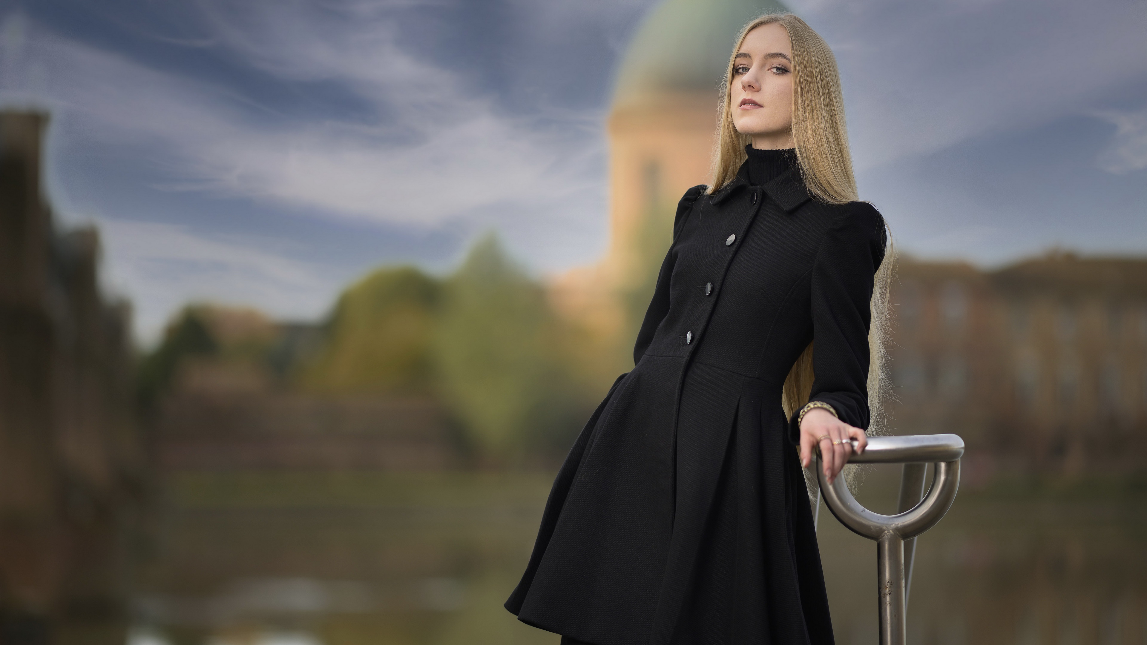 Download Depth Of Field Coat Long Hair Blonde Woman Model 4k Ultra HD ...