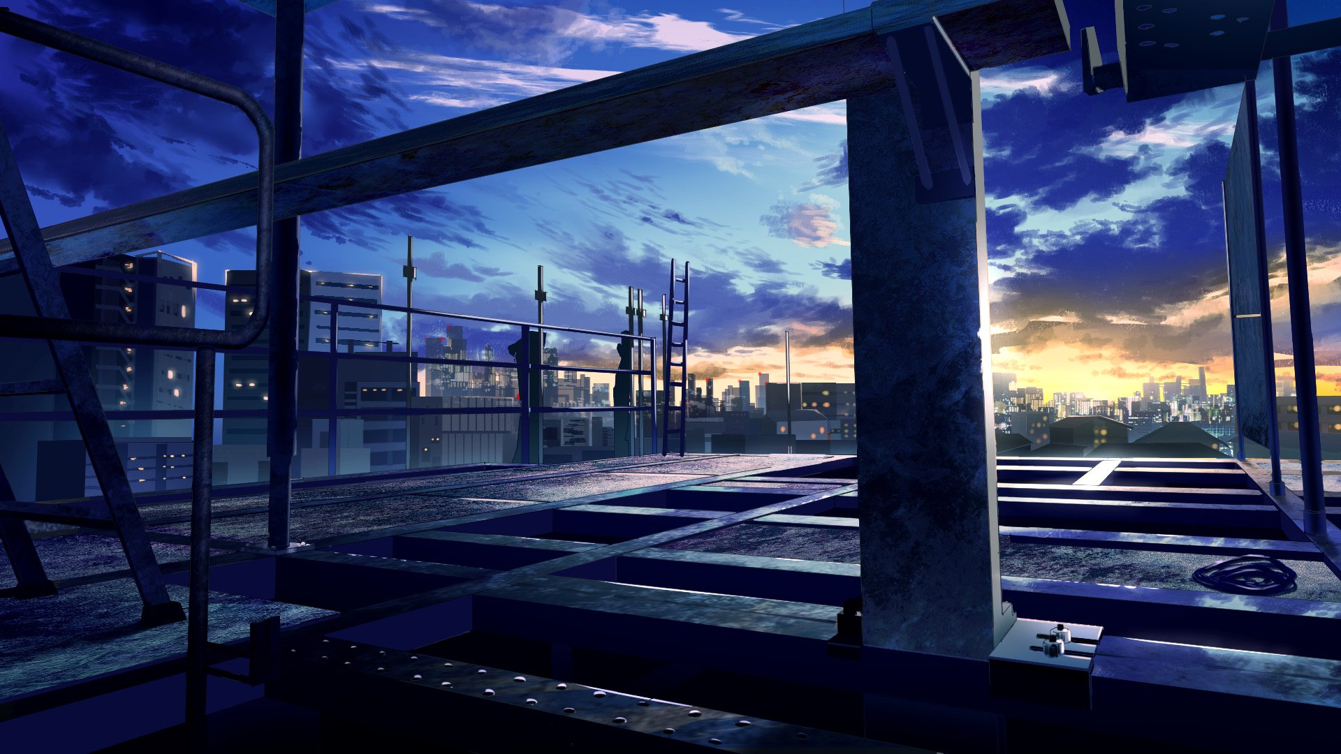 Download Sunset Anime City Anime Sunset Anime City HD Wallpaper by ...