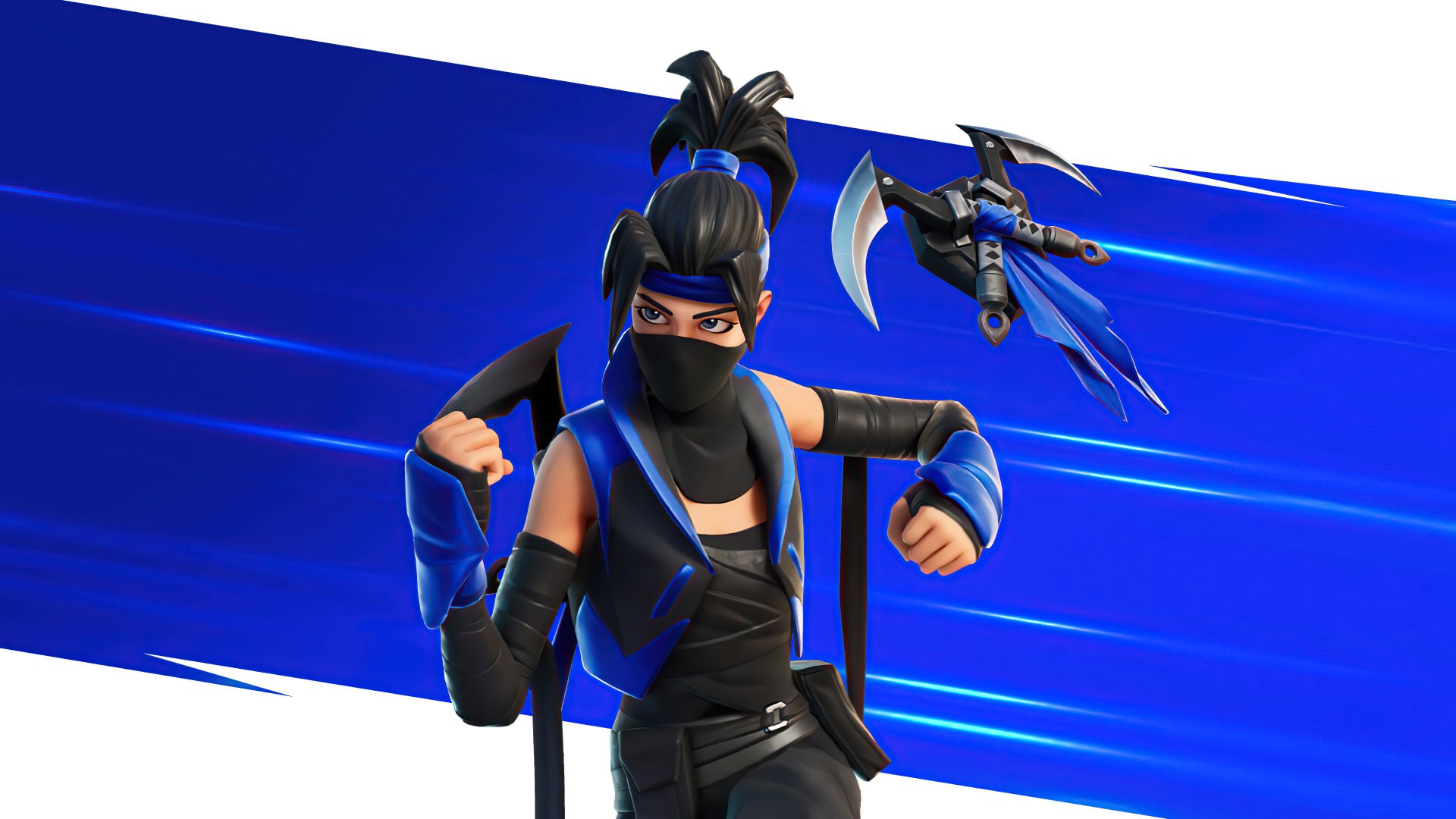 Fortnite Blue Shadow Ninja — 4K Ultra HD Wallpaper