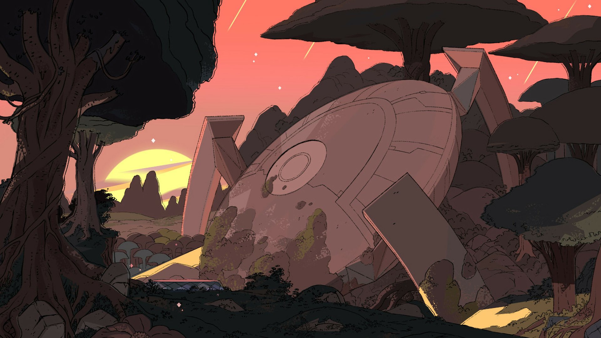 Steven Universe HD Wallpaper: Sunset Over Gem Home | 2560x1440 ...