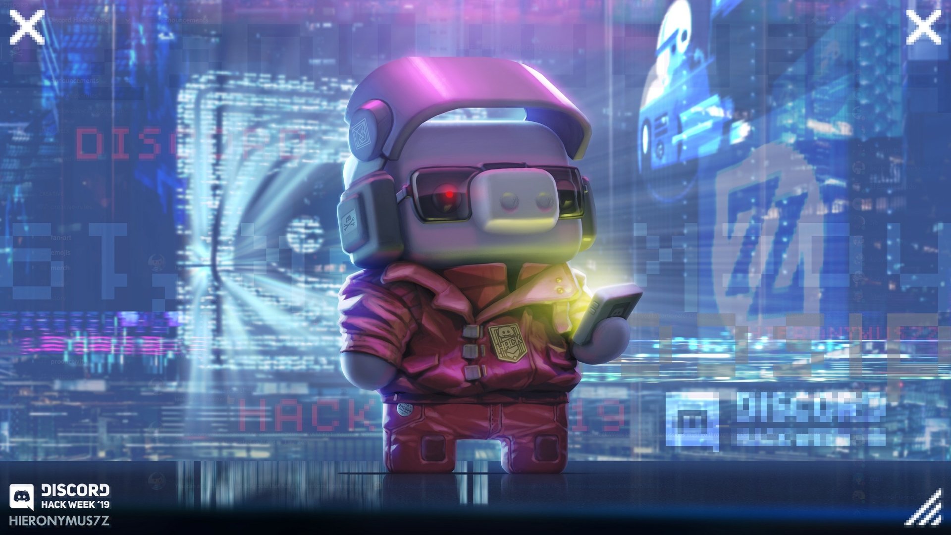 Download Technology Discord Digital Art Cyberpunk Video Game HD Wallpaper