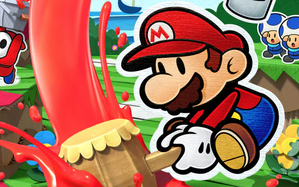 Paper Mario: Color Splash 4K Ultra HD Wallpaper – Vibrant Game World Scene