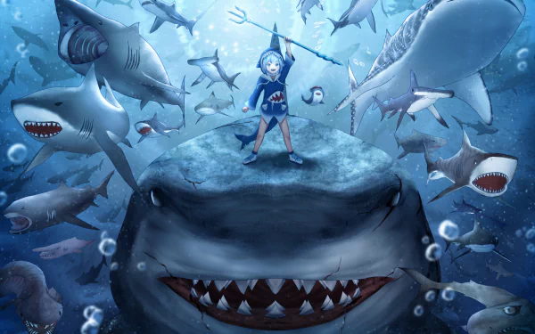 Gawr Gura Ultra HD - Hololive Shark Queen Wallpaper