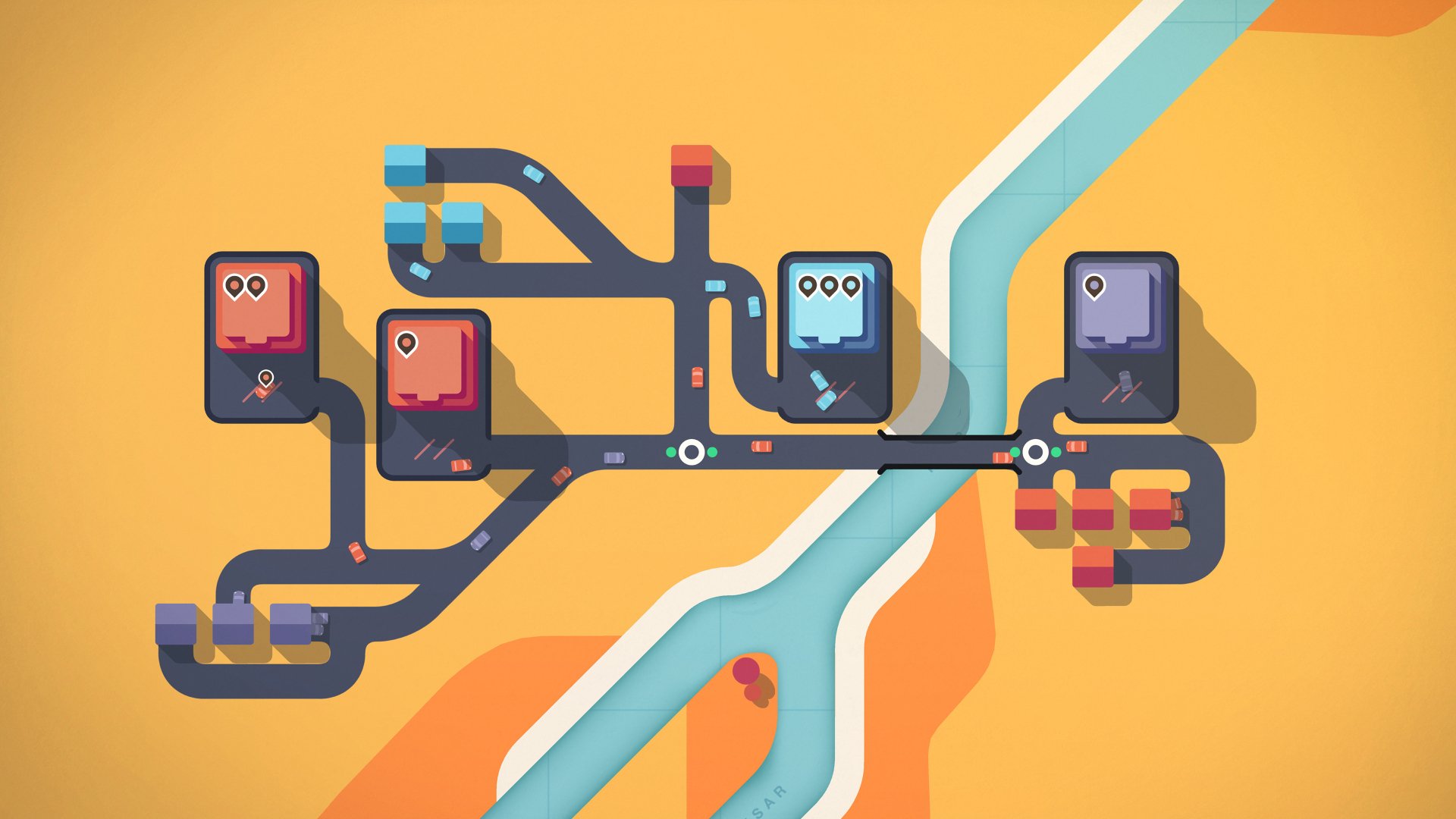 Download Video Game Mini Motorways 4k Ultra HD Wallpaper