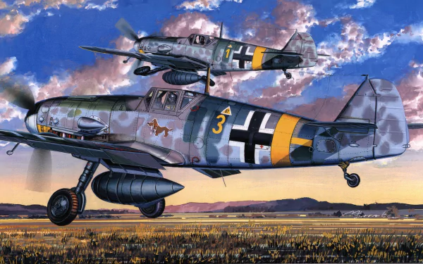 HD Wallpaper of the Iconic Messerschmitt Bf 109 in Action