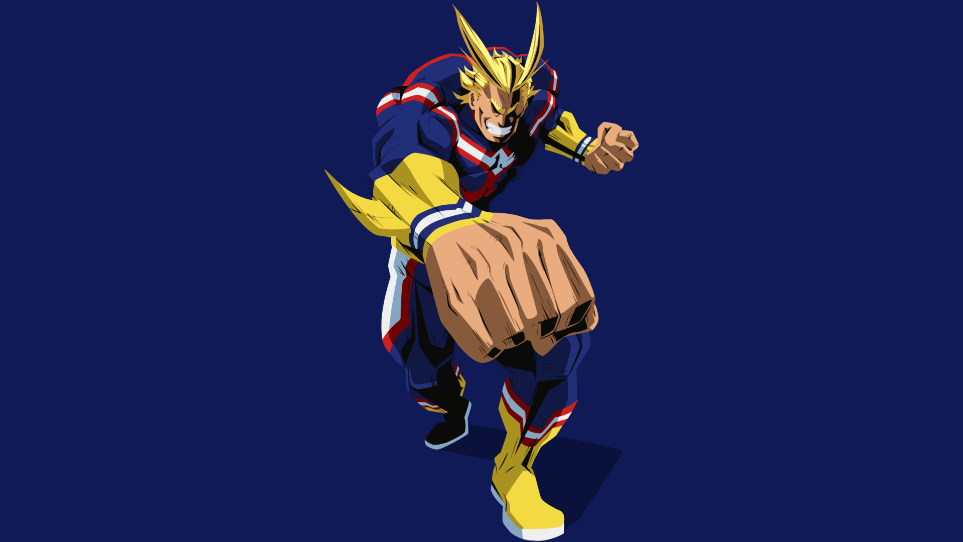 All Might Strikes: HD My Hero Academia Wallpaper of Toshinori Yagi by ...