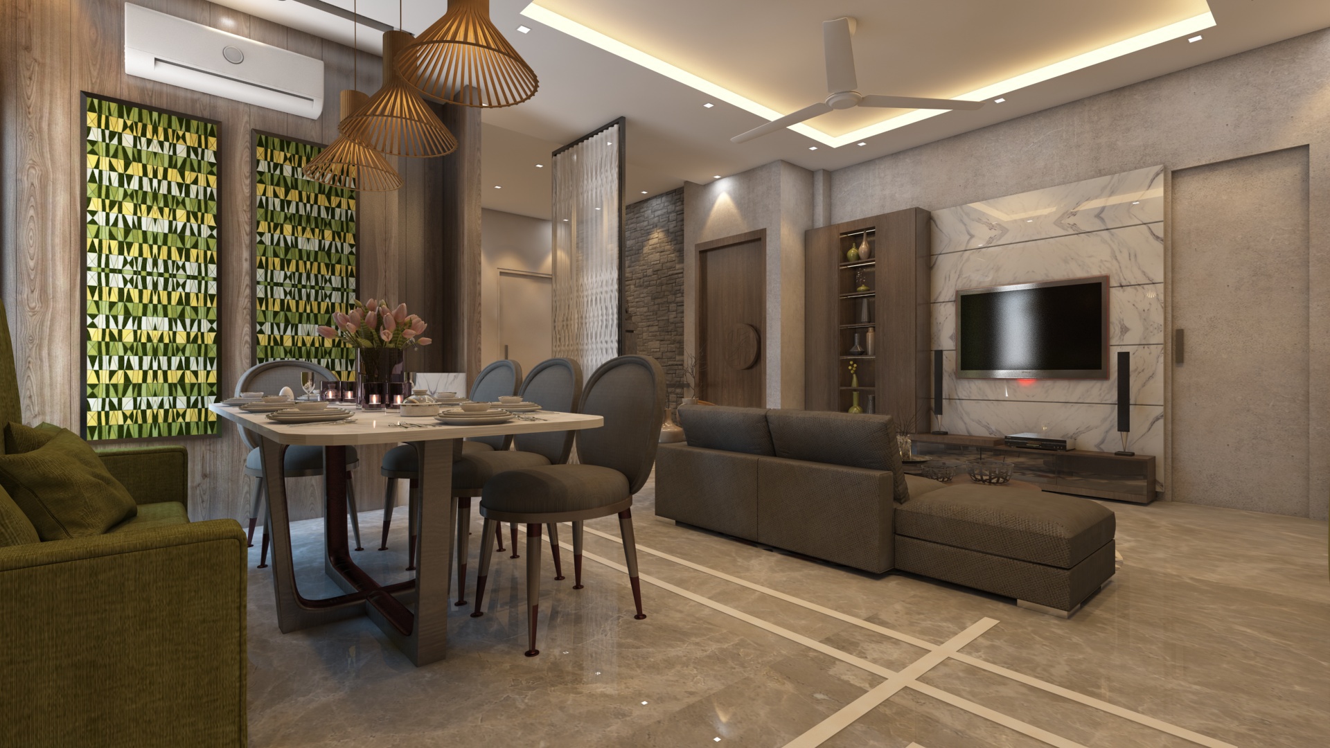 Download Furniture Living Room Design Man Made Room HD Wallpaper