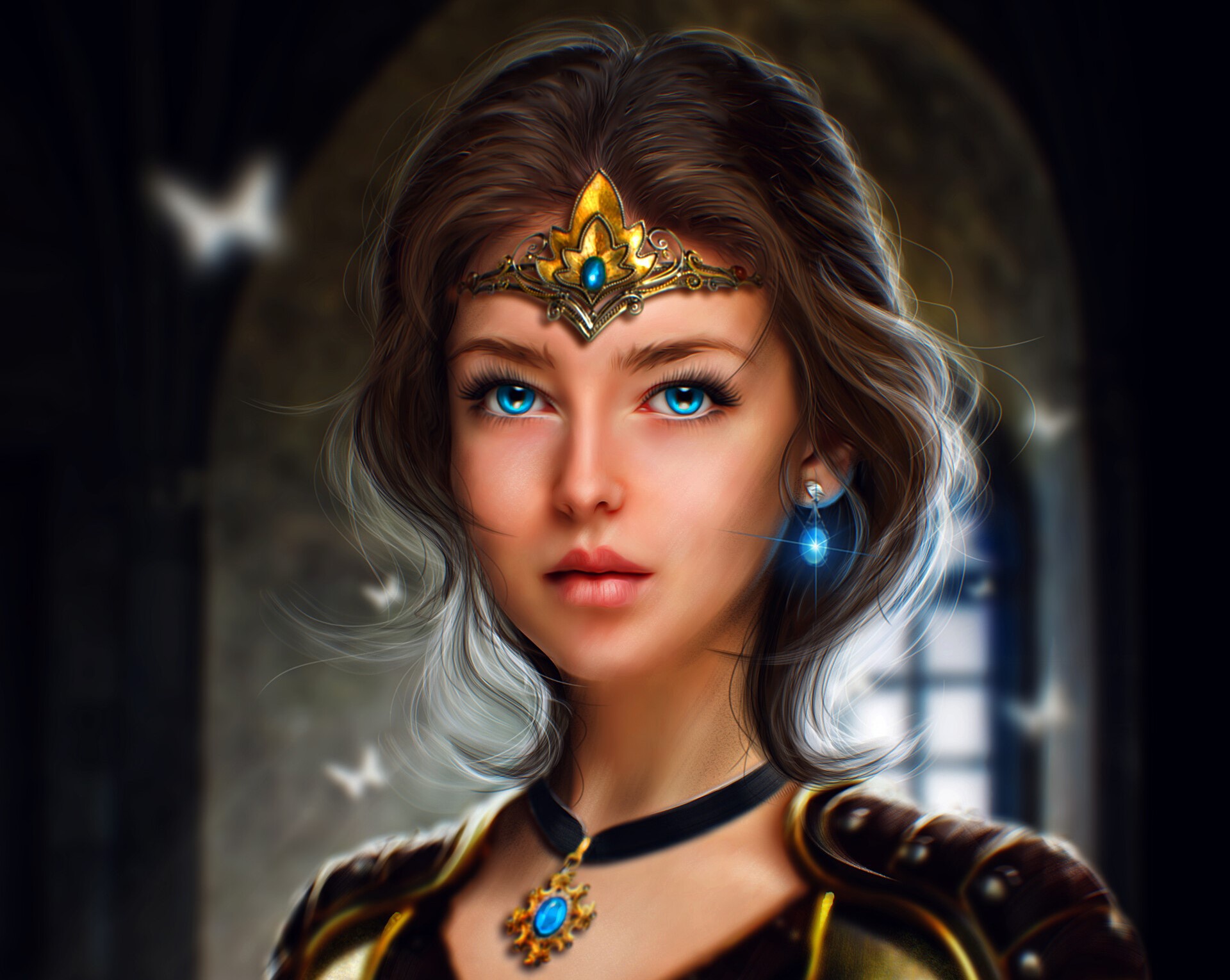 Download Blue Eyes Fantasy Woman HD Wallpaper