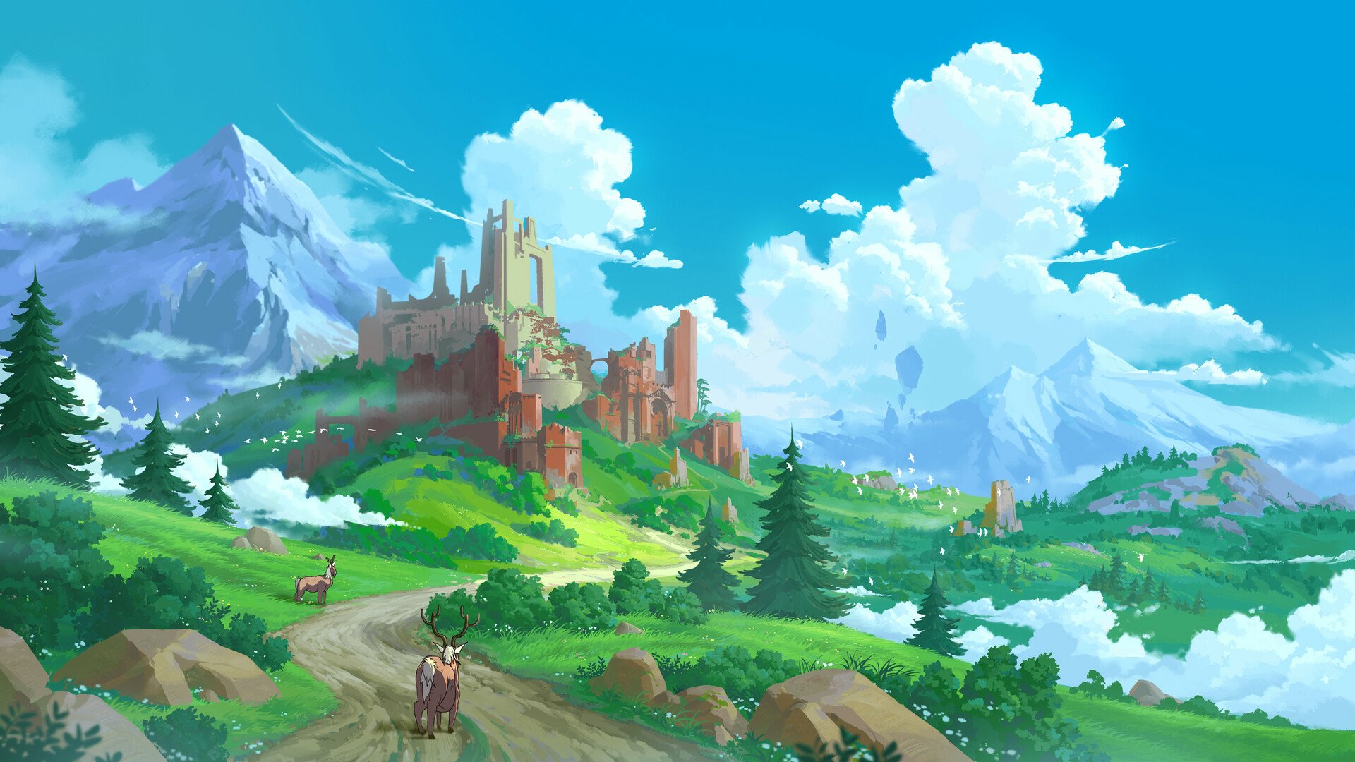 Download Fantasy Ruin HD Wallpaper by MH C