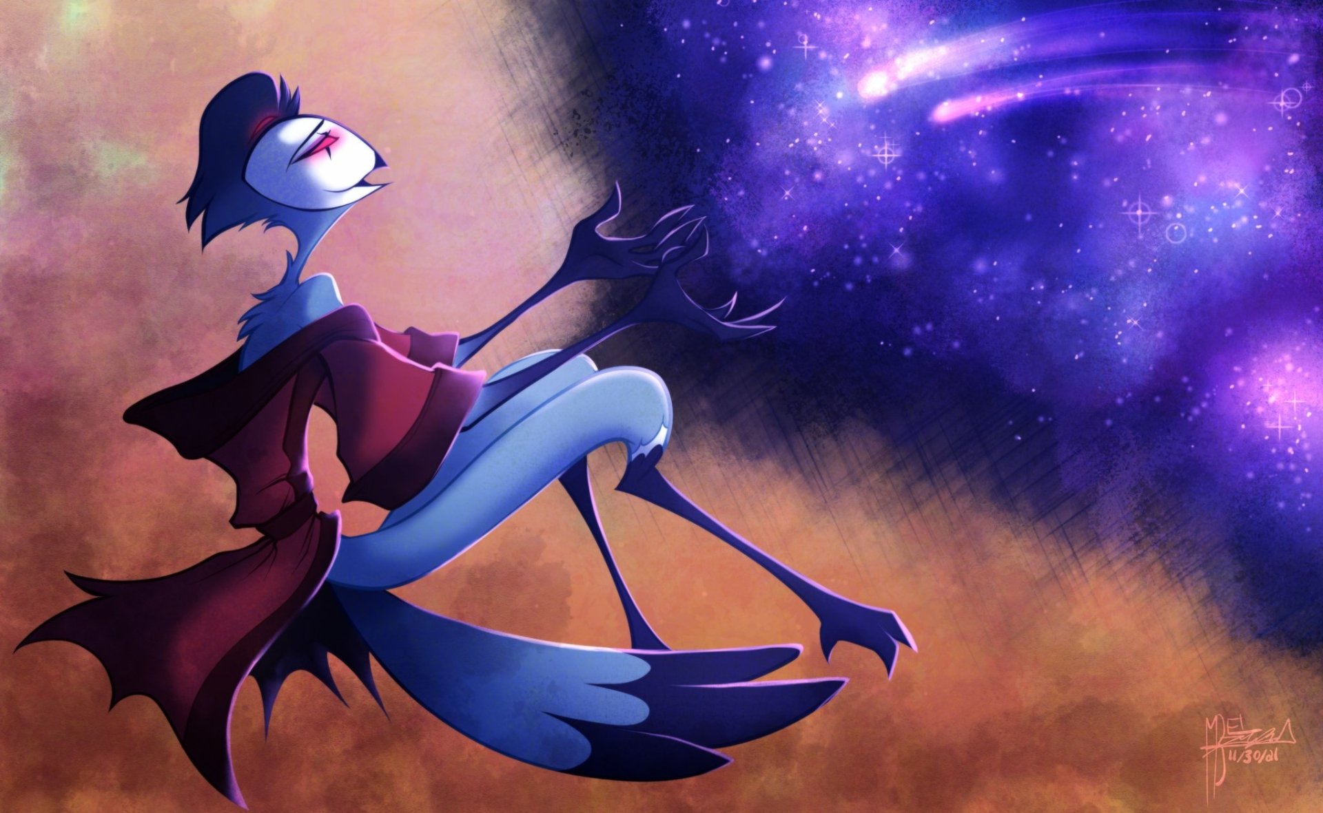 Stolas from Helluva Boss HD Wallpaper – Cosmic TV Show Art