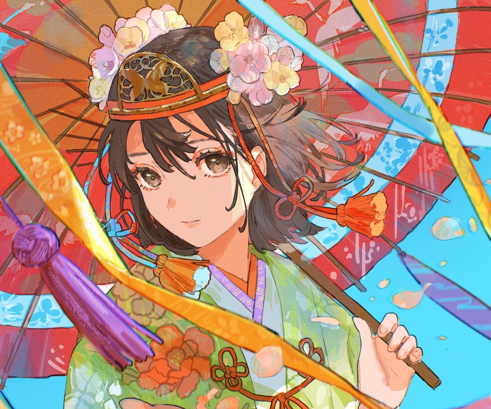 Download Colorful Anime Girl Anime Girl HD Wallpaper