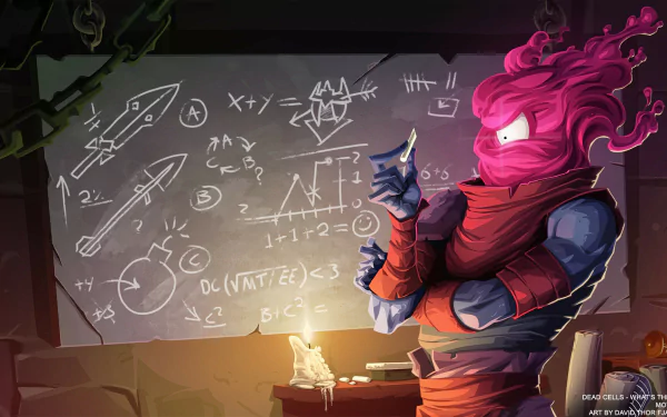 Dead Cells HD Wallpaper: Epic Battle Under the Blood Moon by Michel Donzé