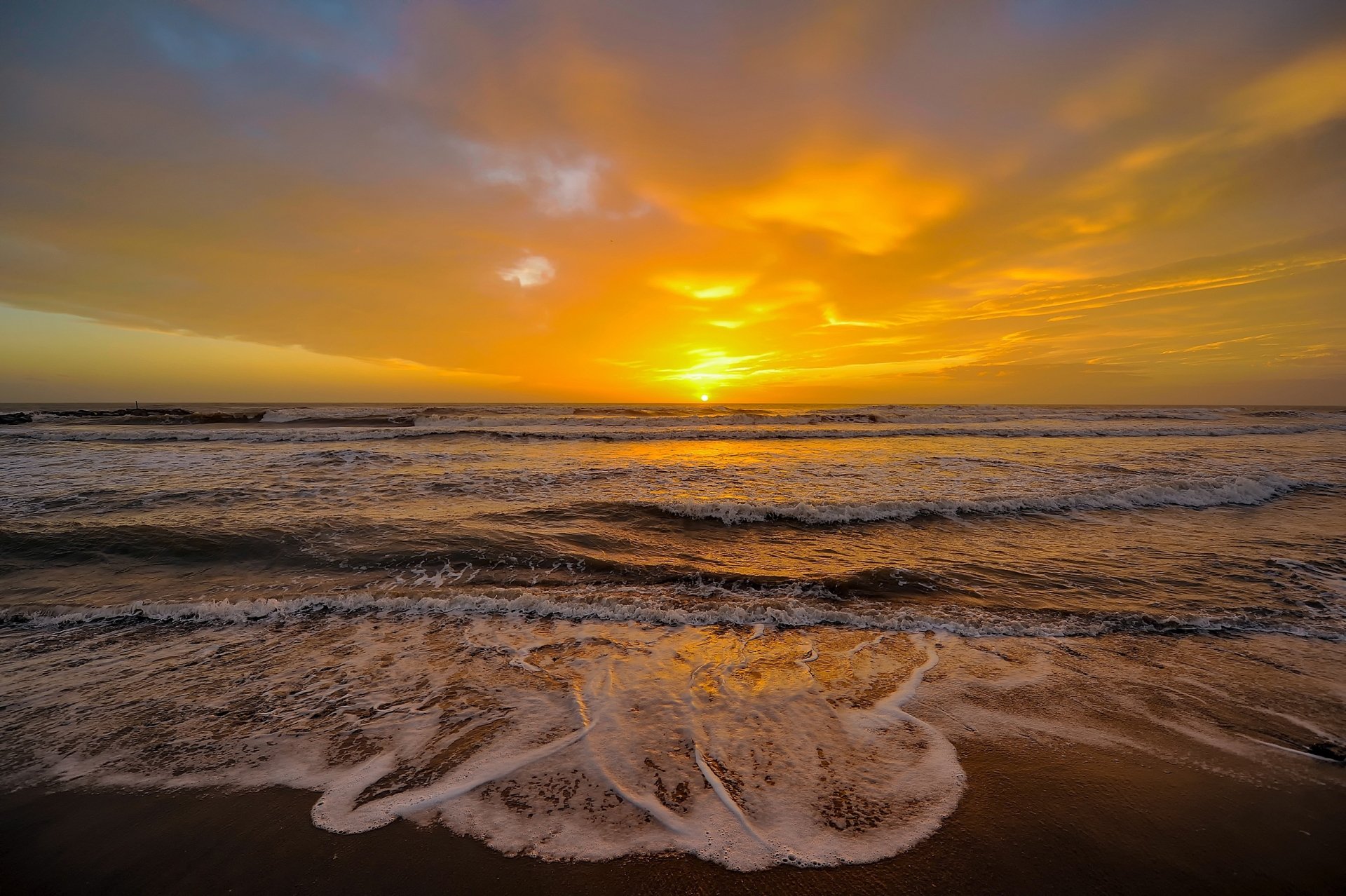 Download Horizon Ocean Nature Sunset HD Wallpaper | 2560x1704 ...